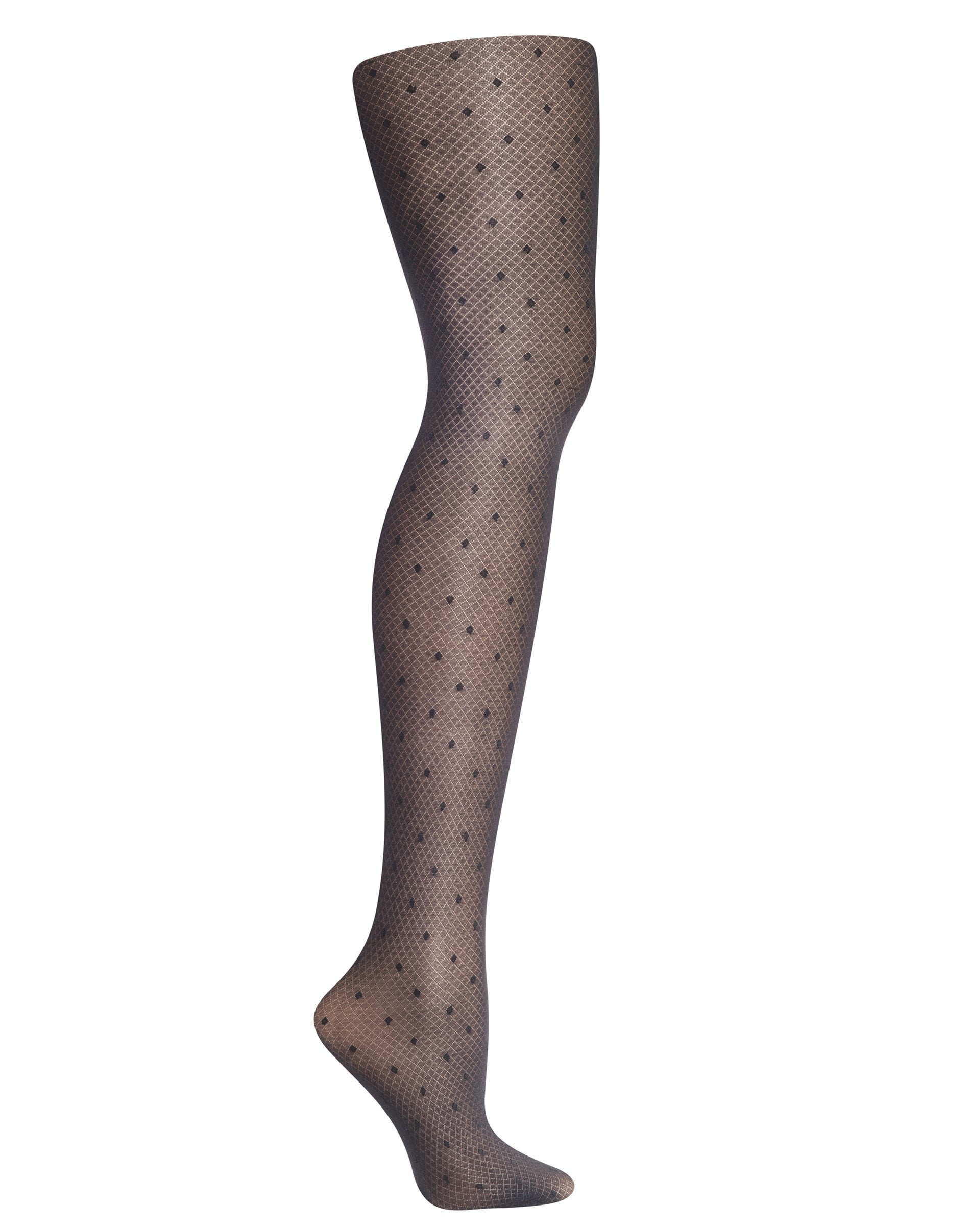 Hanes Diamond Dot Control Top Fashion Tights Black T Women's - Walmart.com