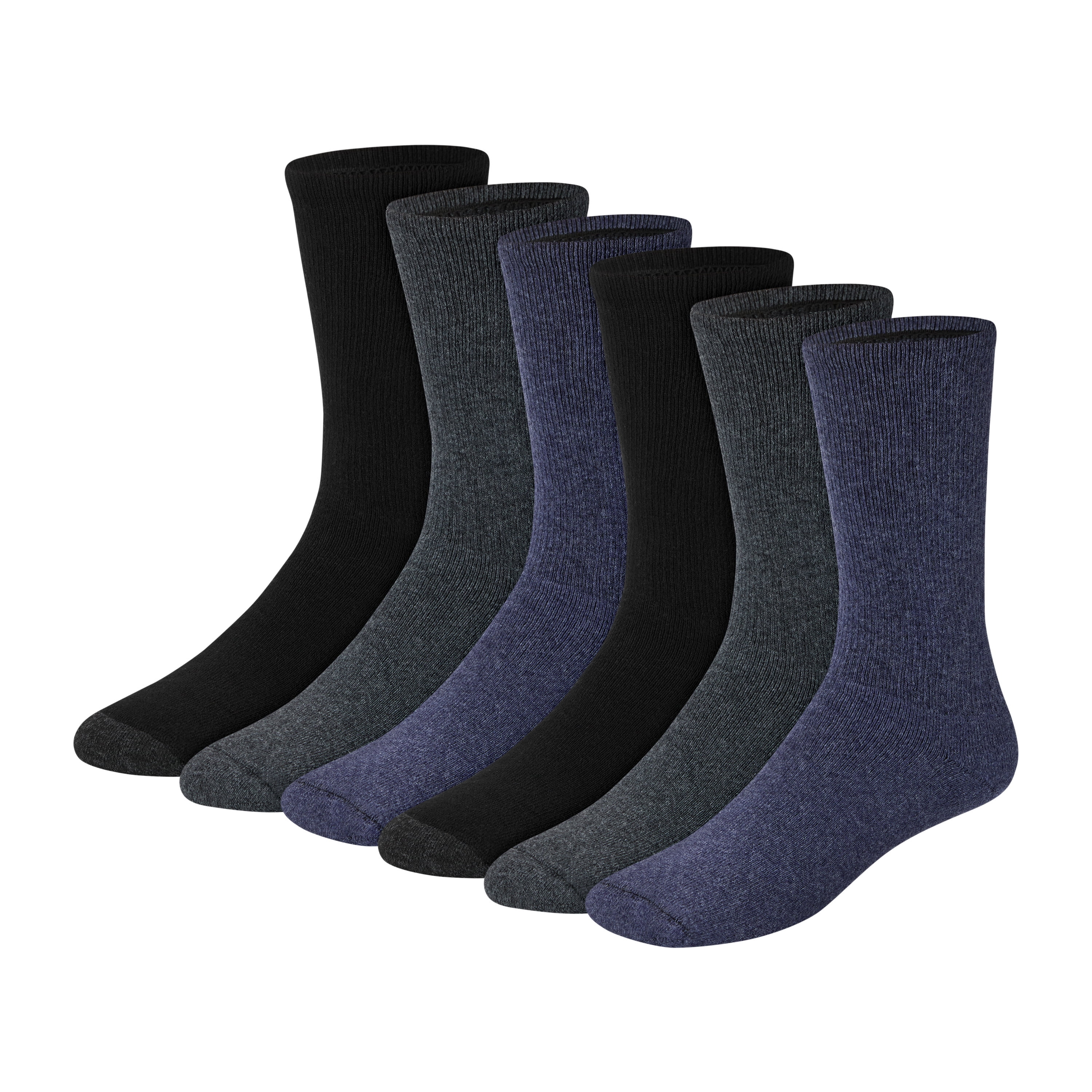 Hanes 6-Pack Crew Socks Mens Max Cushion, Wicking Cool ComfortBlend ...