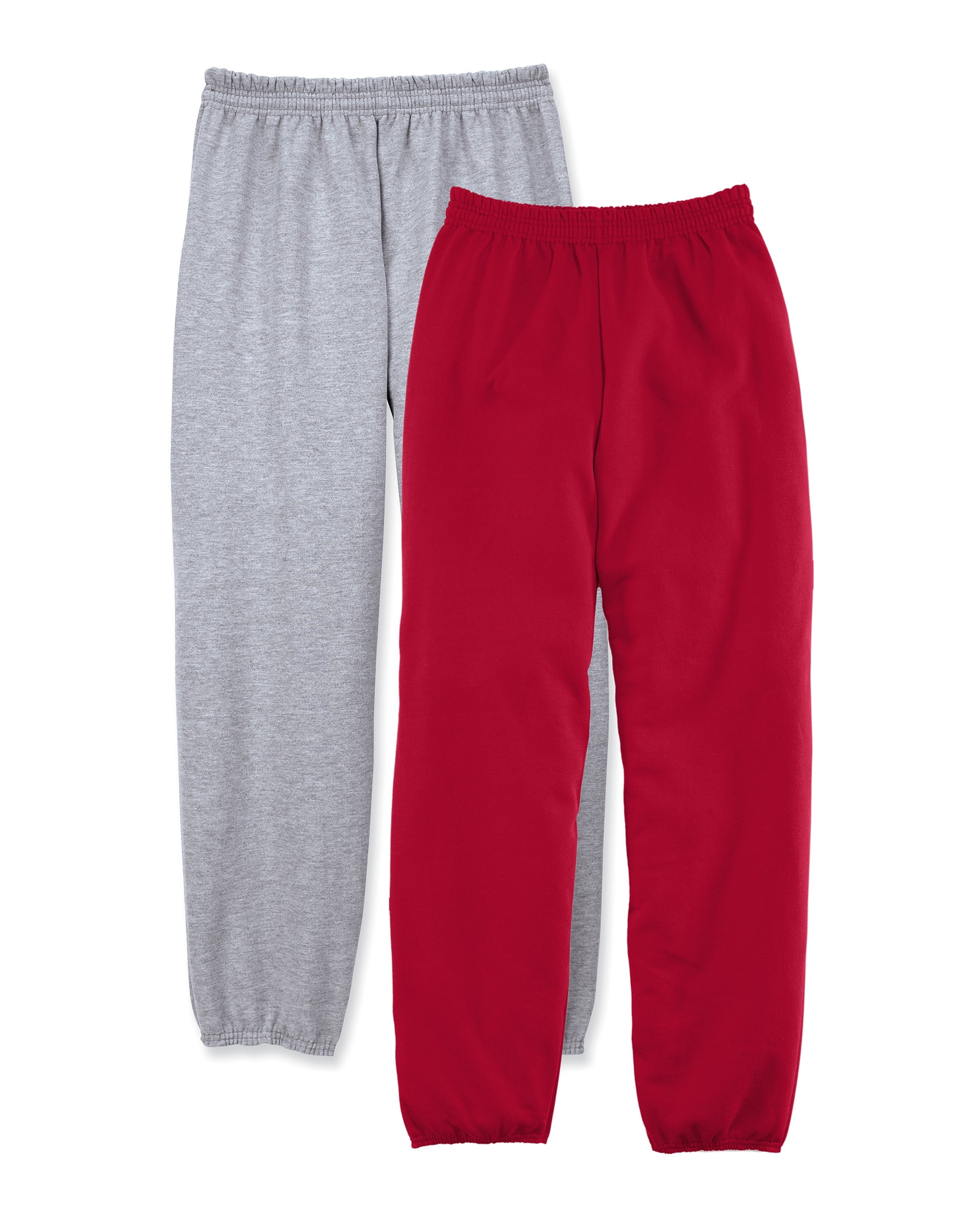Hanes EcoSmart Men's Fleece Sweatpants, Value 2-Pack, 32" Light Steel ...
