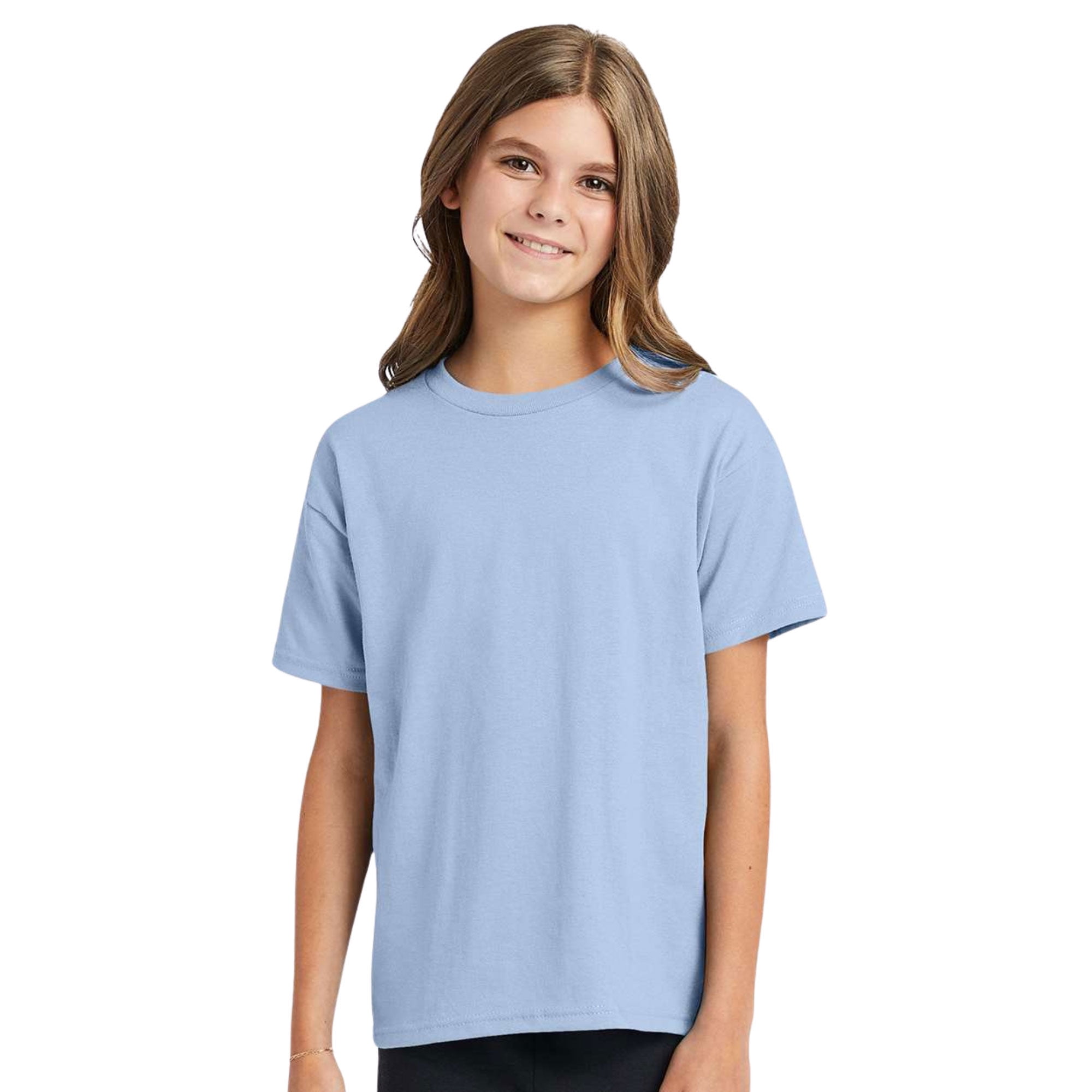 Hanes EcoSmart Youth Short Sleeve T-Shirt Soft Classic fit Tee (Light ...