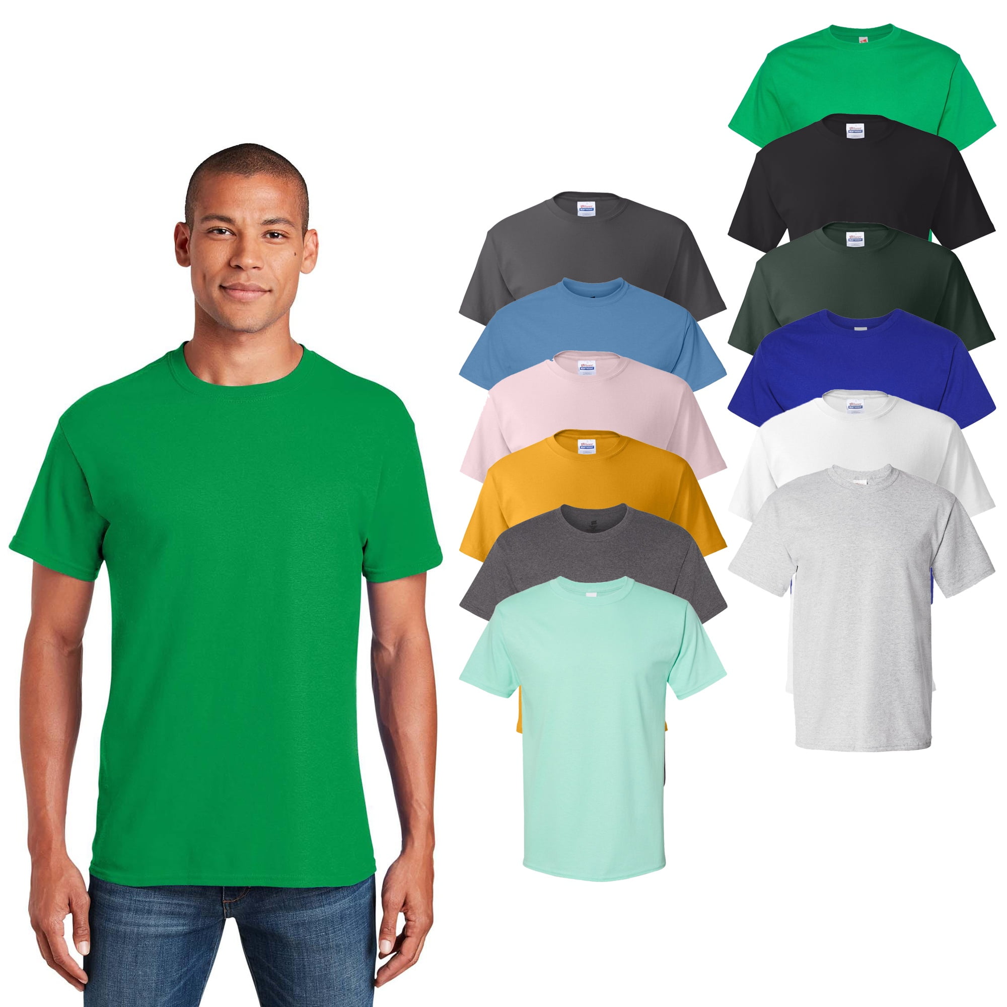 Hanes Essential Assorted T-Shirt for Men, 100 Cotton, Short Sleeve Mix ...