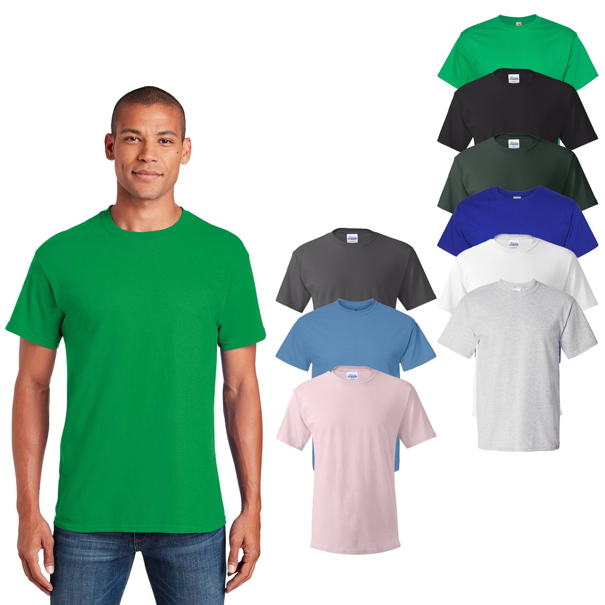 Hanes Essential Assorted T-Shirt for Men, 100 Cotton, Short Sleeve Mix ...