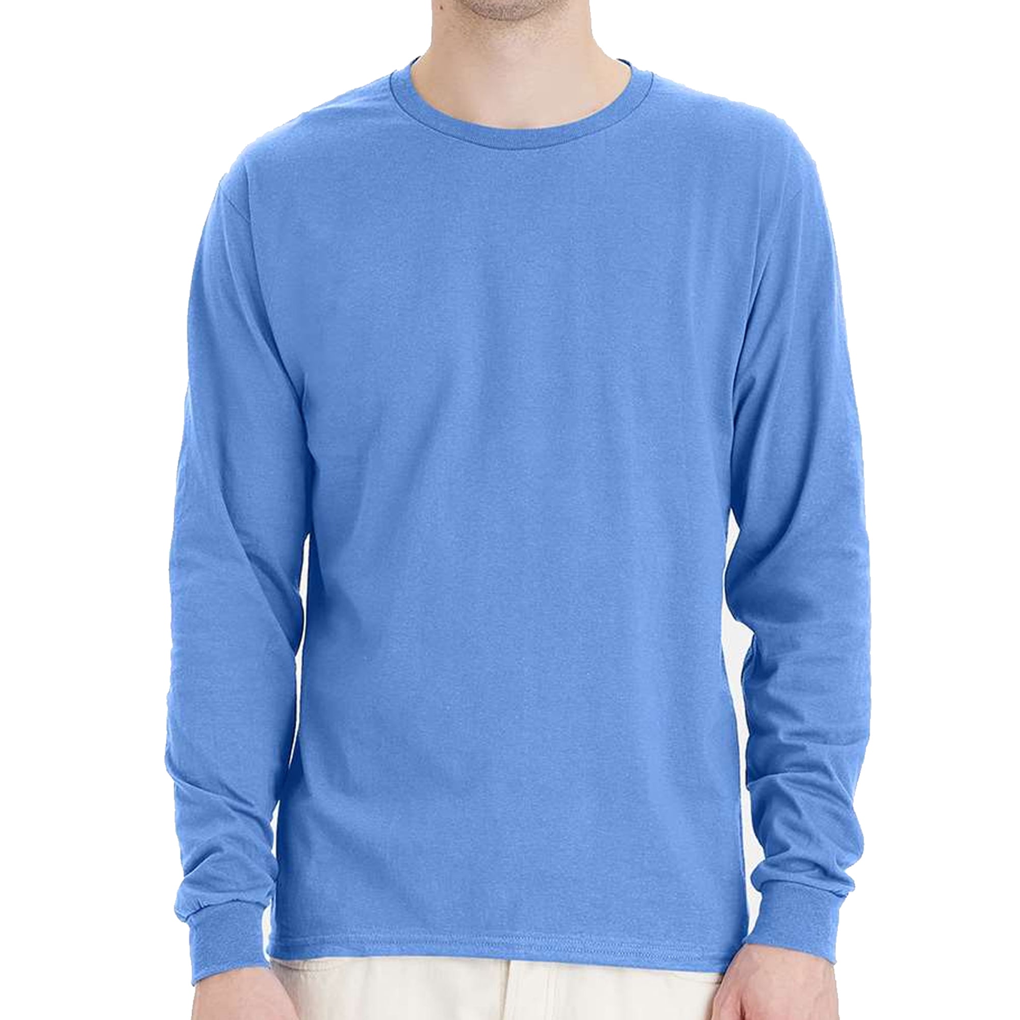 Hanes Essential-T Men's Long Sleeve T-Shirt, Crewneck, Classic Fit ...