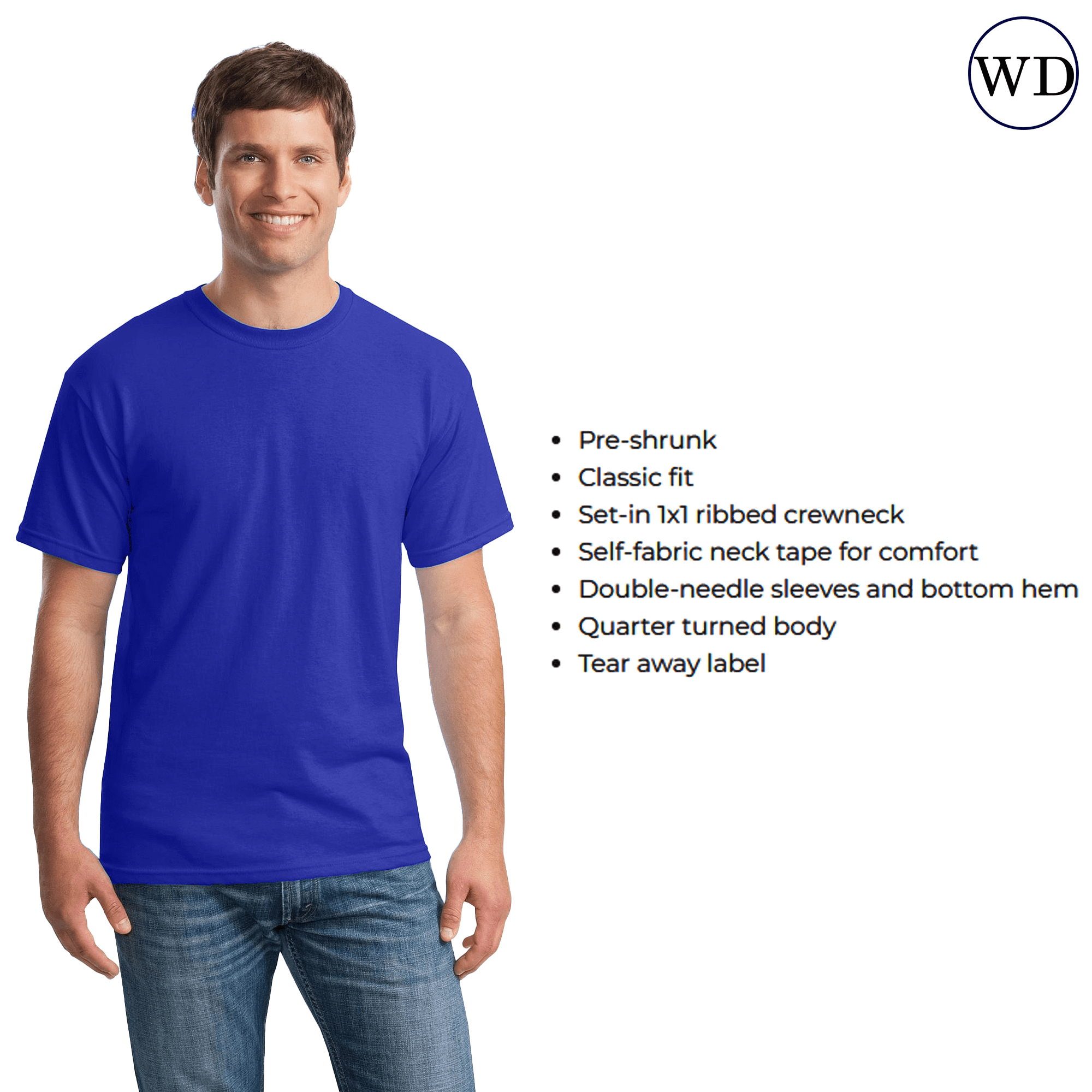 Hanes Essential T-Shirt, 100% Cotton Short Sleeve Mens Tee, DIY and ...