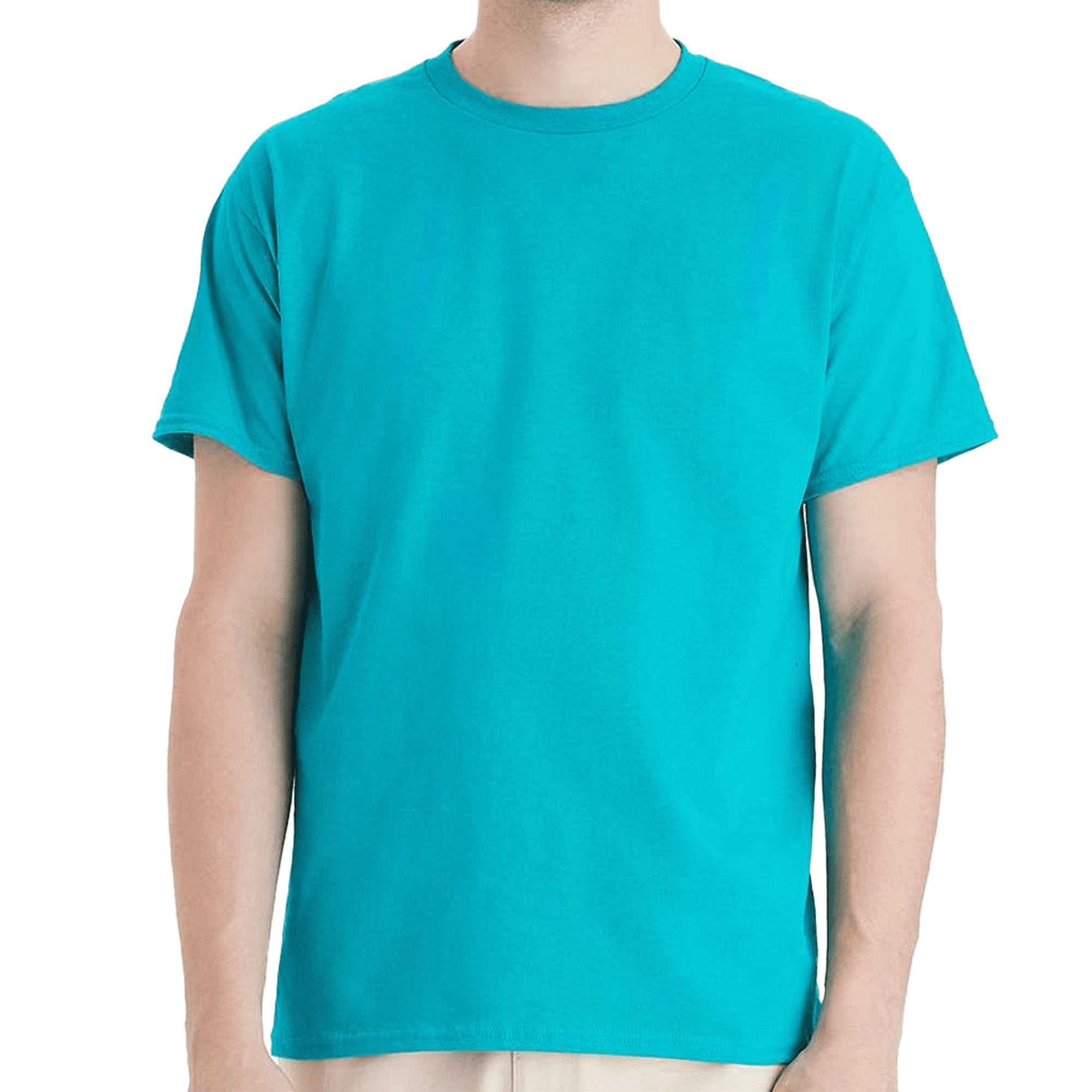 Hanes Essential-T Short Sleeve Cotton T-Shirt for Adult, Athletic Teal ...
