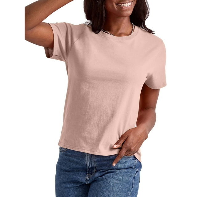 Hanes Essential Women's Cotton Short Sleeve Tee, Classic Fit, Midweight ...