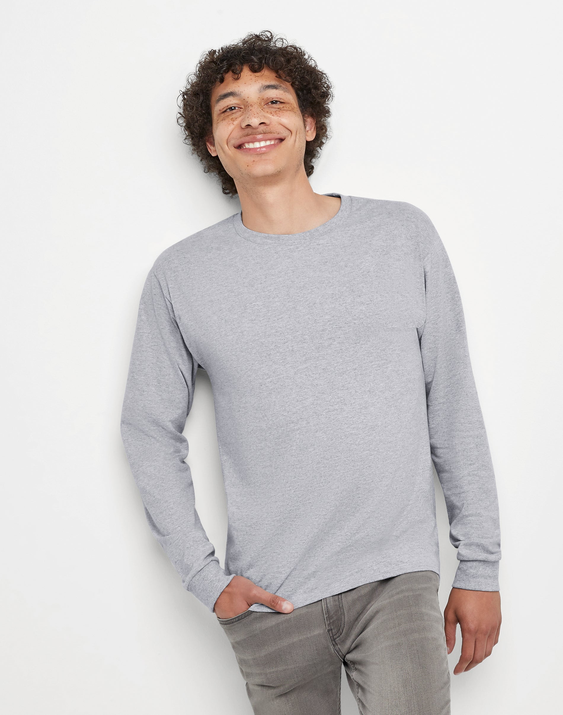 Hanes Essentials Men's Long Sleeve Cotton T-Shirt, Sizes S-3XL ...