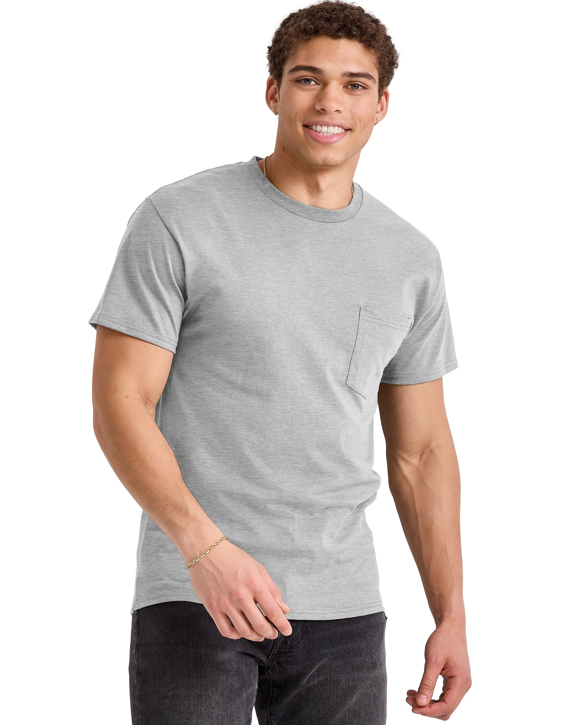 Hanes Men's Comfort Soft Cotton T-Shirt with Pocket, Short Sleeve ...