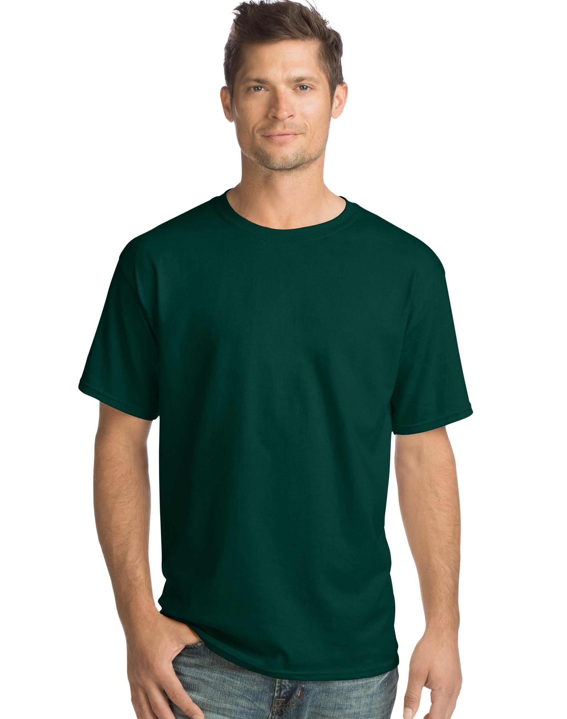 Hanes Men's ComfortSoft 100% Cotton Short Sleeve Crew Neck T-Shirt, 4 ...