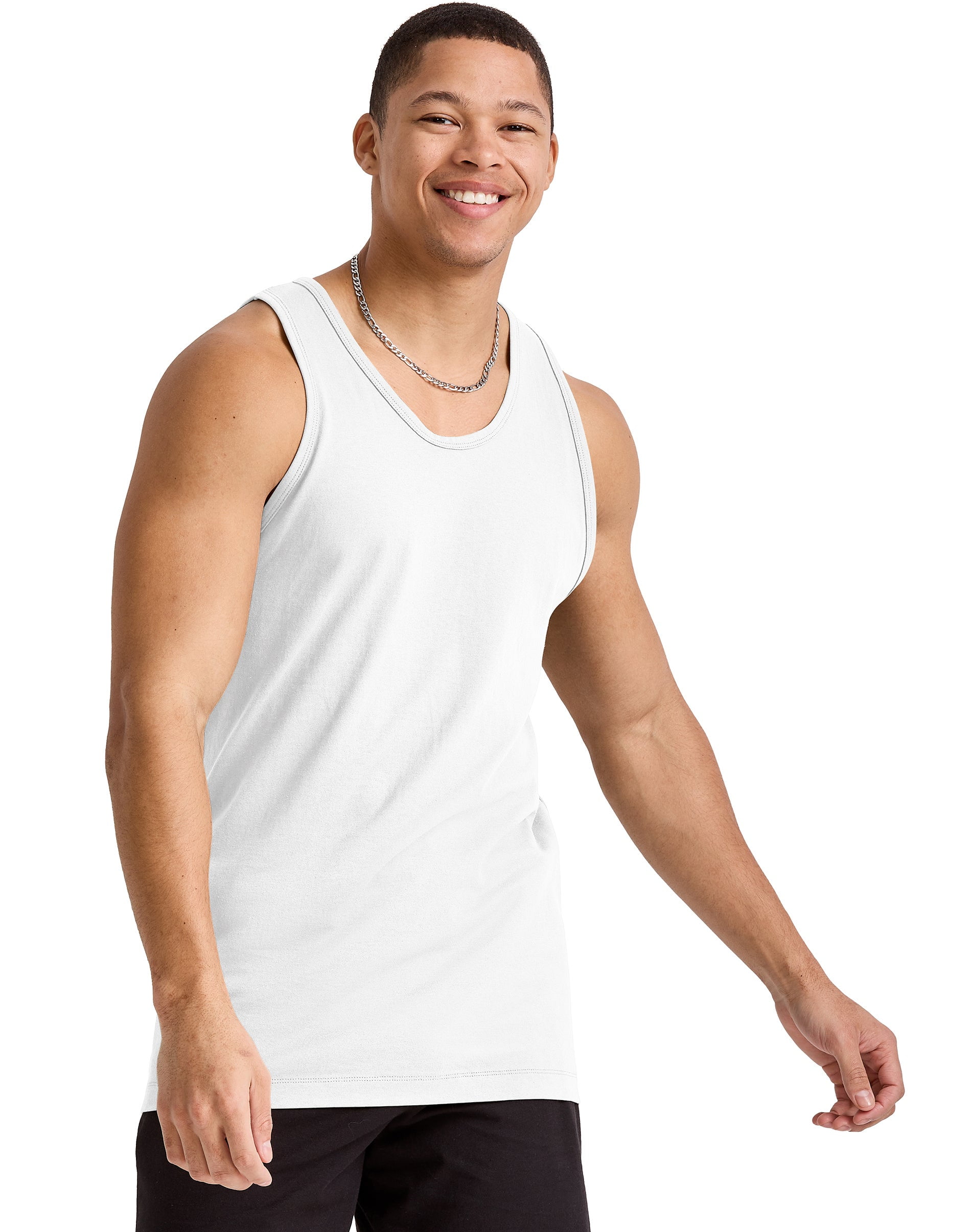 Hanes, Men's Cotton Tank Top, Size L, 3pk White, Sleeveless - Walmart.com