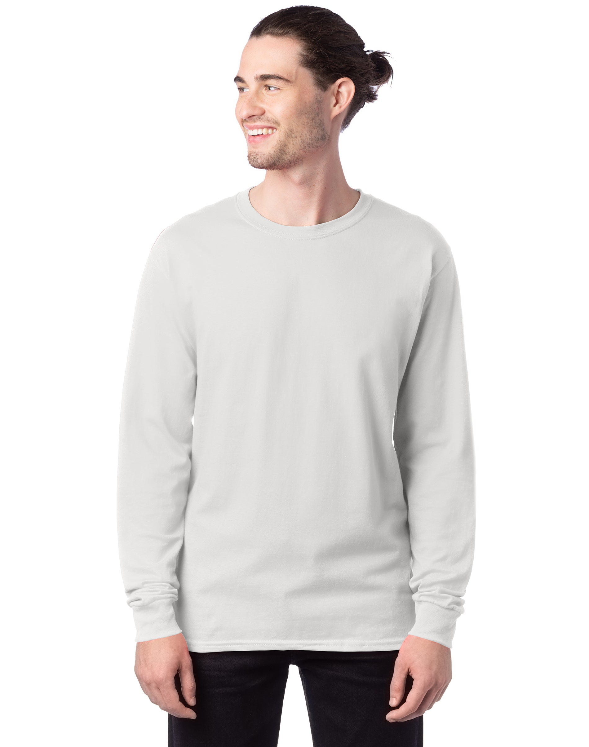 Hanes Essentials Men's Long Sleeve Cotton T-Shirt, Sizes S-3XL ...