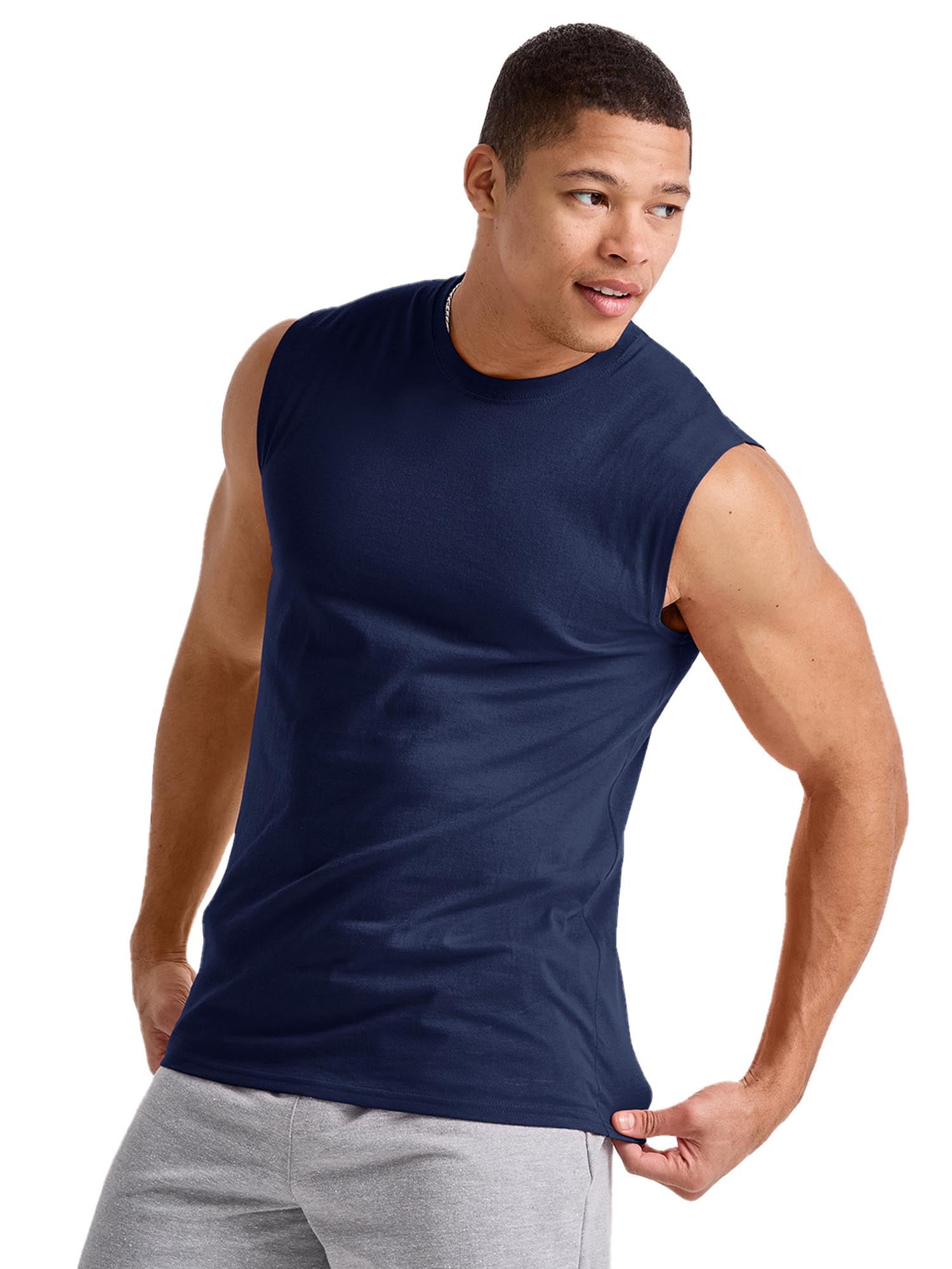 Hanes Essentials Men's Muscle Tank Athletic Navy L - Walmart.com
