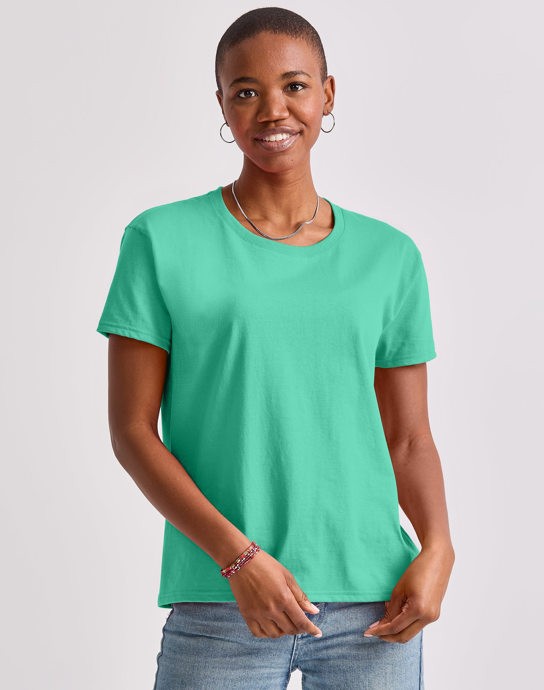 Hanes Essentials T-Shirt Oversized Fit Women’s Cotton Tee Short Sleeve ...