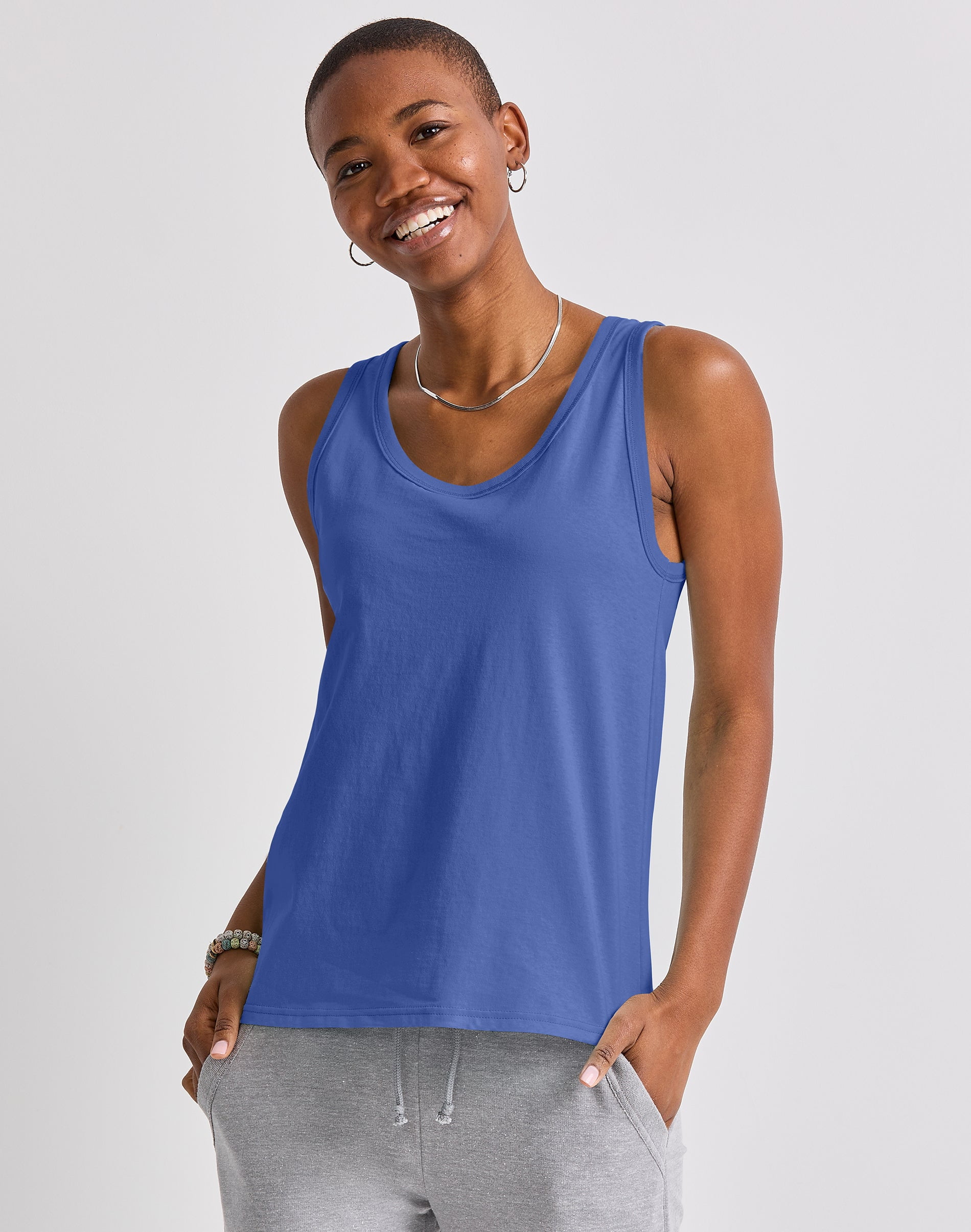 Hanes Essentials Tank Womens Cotton Sleeveless Tee Modern Fit 14
