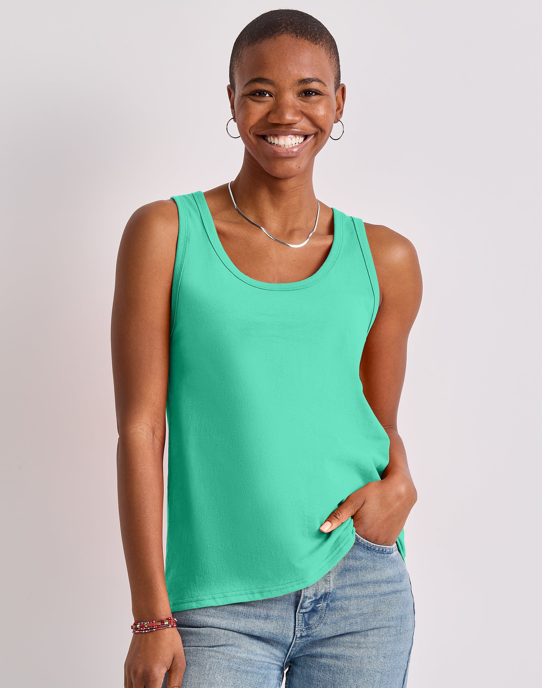 Hanes Essentials Tank Womens Cotton Sleeveless Tee Sizes Xs 2xl