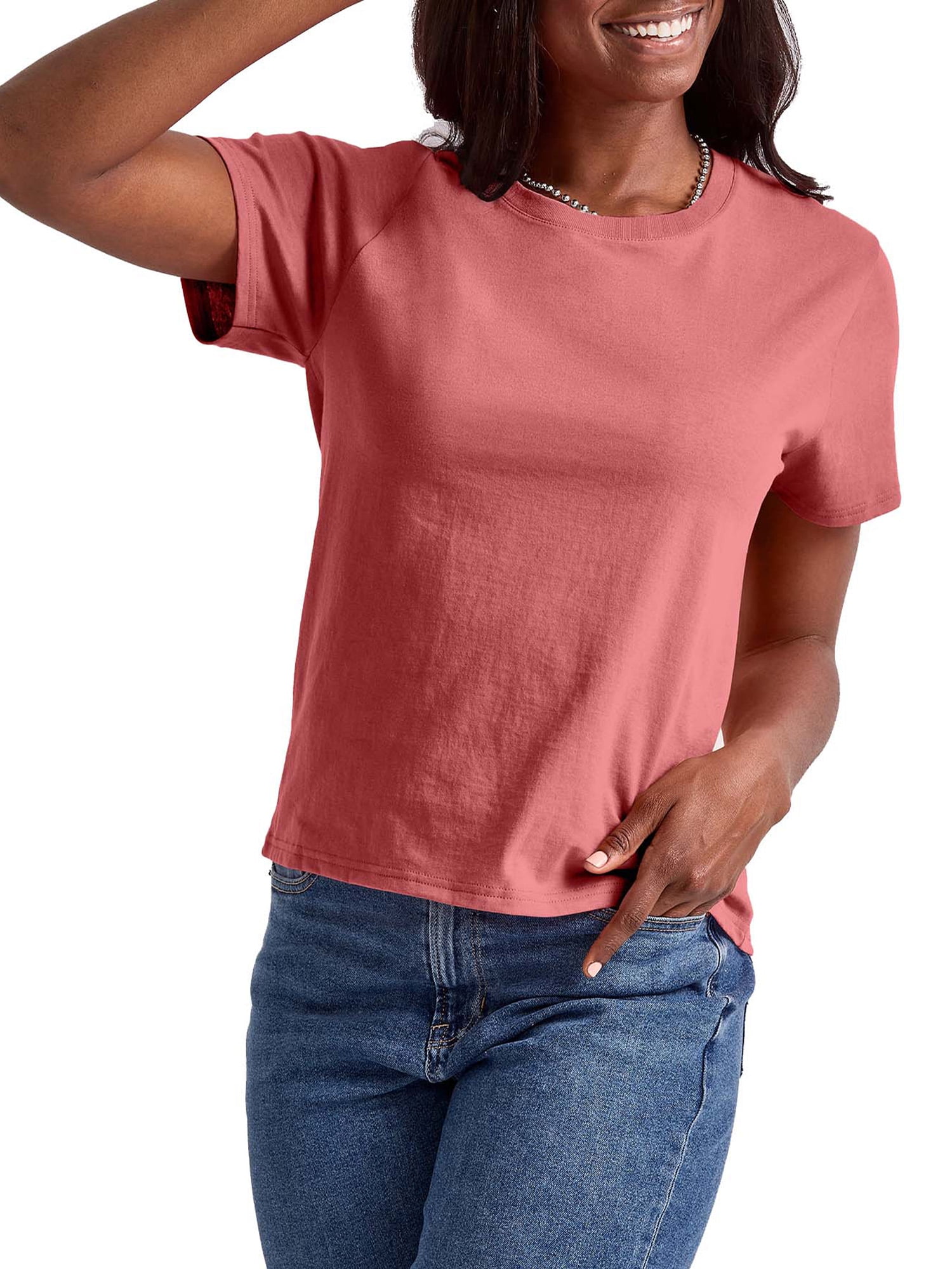 Hanes Essentials Women’s T-Shirt, 100% Cotton Classic-Fit Tee - Walmart.com