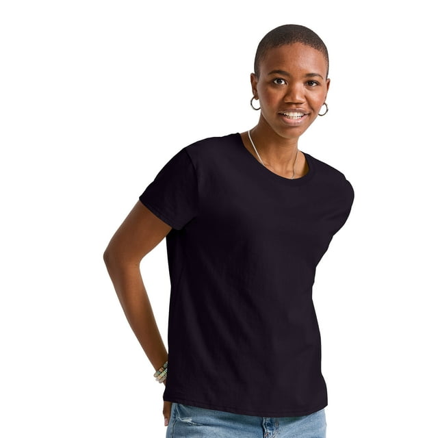 Hanes Essentials Women’s T-Shirt, 100% Cotton Relaxed-Fit Tee, Sizes XS ...