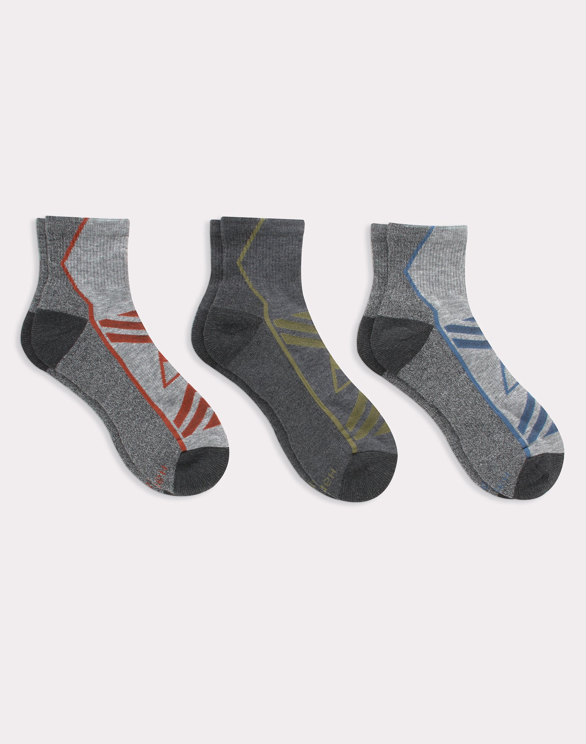 Hanes Explorer Mountain Peaks Men's Cushioned Mid-Crew Socks, 3-Pairs ...