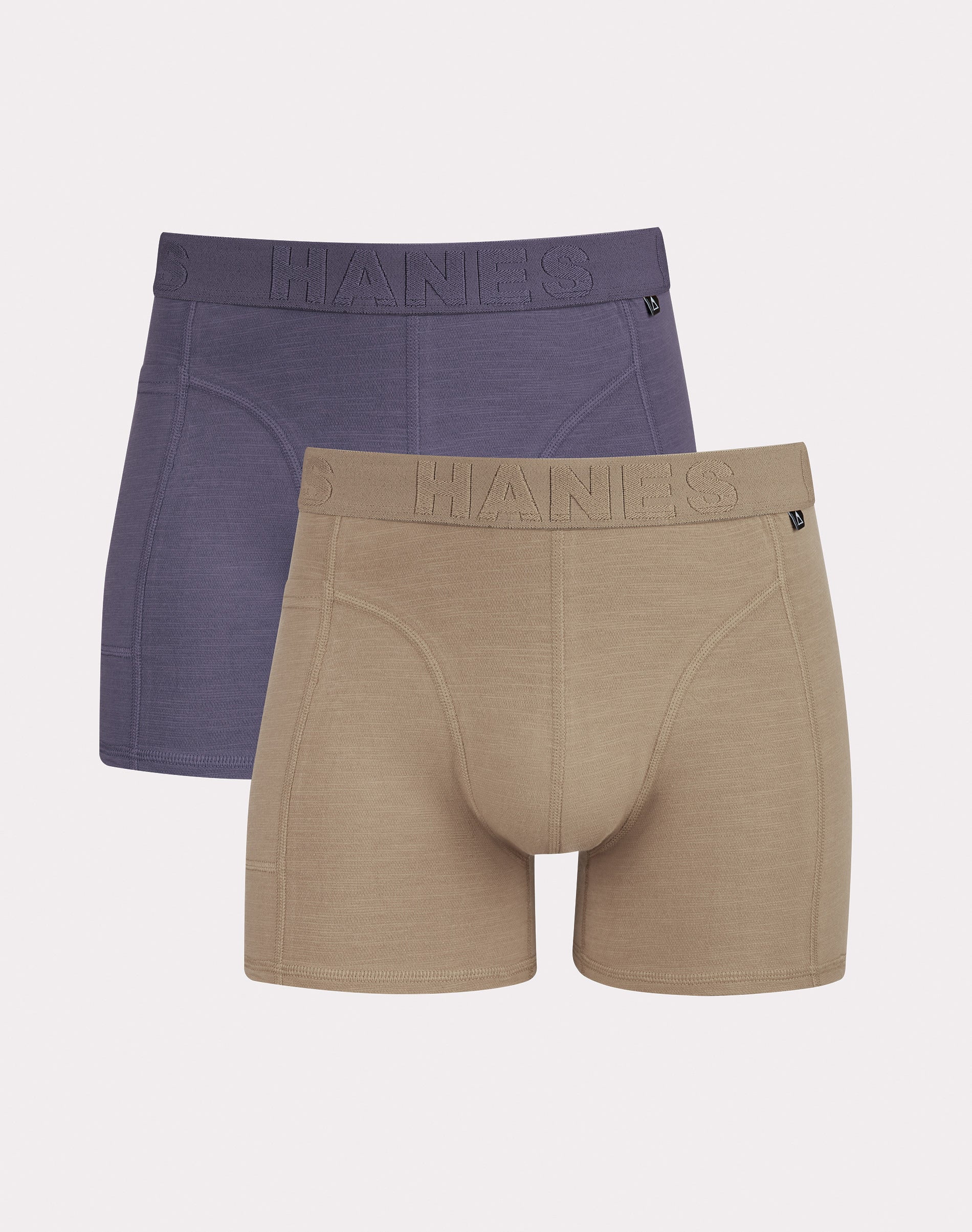 Hanes Explorer Premium Men's Trunks, Purple/Tan, 2-Pack Purple/Khaki XL ...