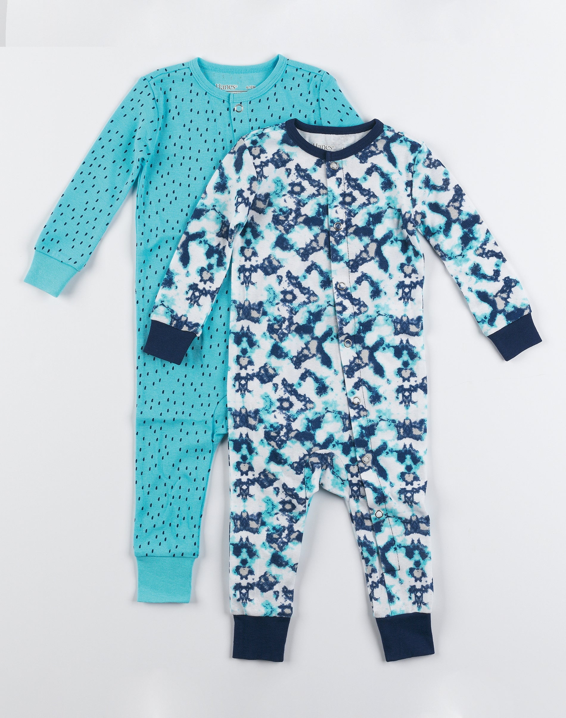 Hanes Flexy Baby Knit 2-Pack Long Sleeve Sleep Play Bodysuit Snug Fit Boys & Girls - Walmart.com