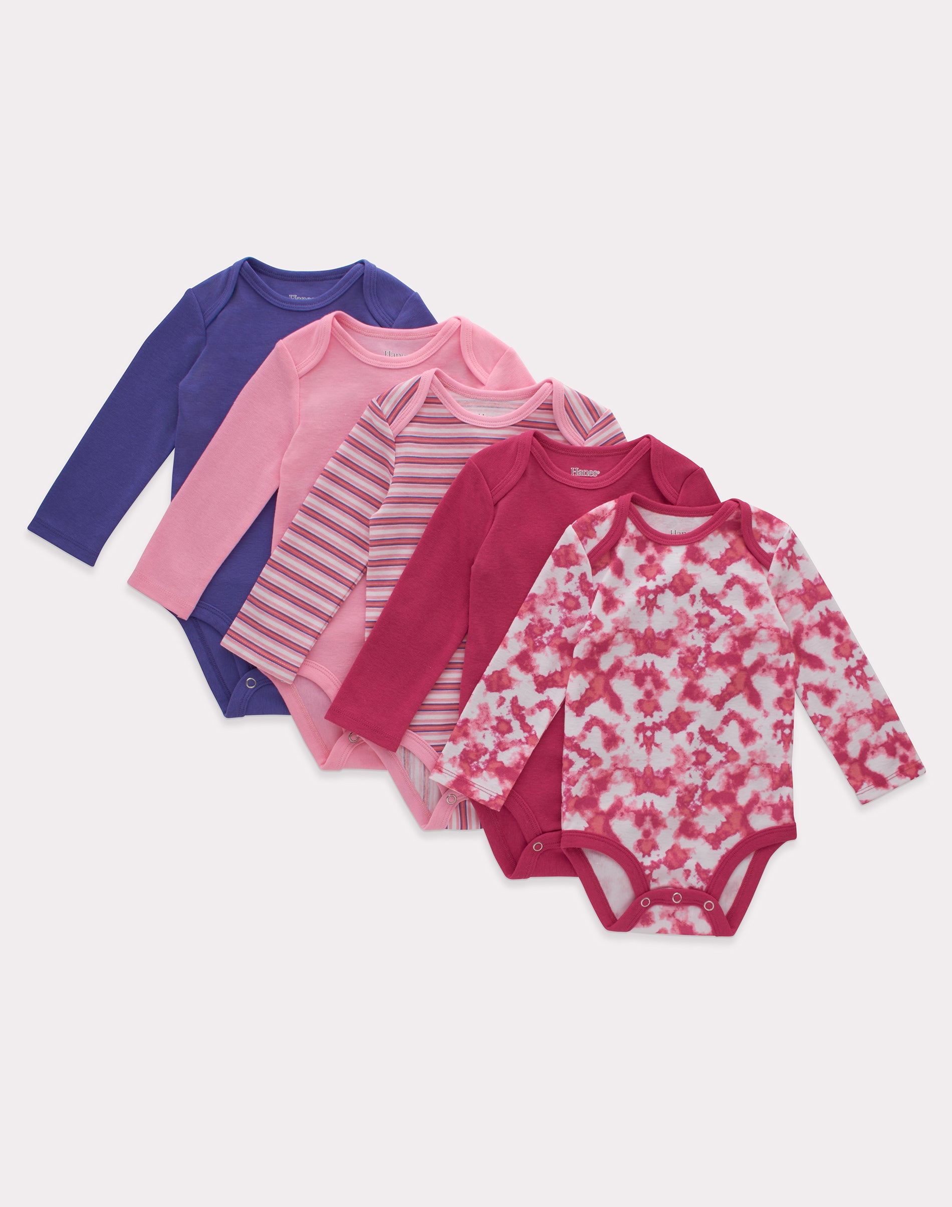 Hanes Flexy Baby Knit Long Sleeve Bodysuits, 4-Way Stretch, Boys ...