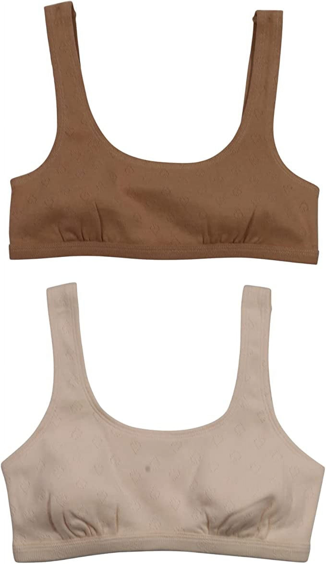 Hanes Girls' 2pk Pointelle Square Neck Crop Bralette - Golden/ Pearl ...