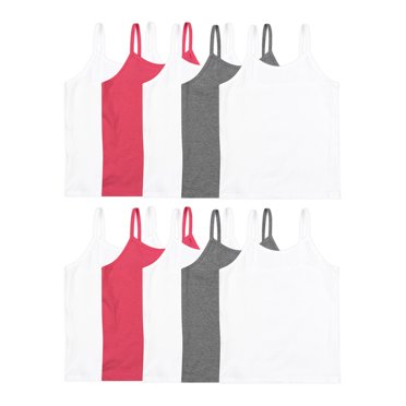 Hanes Girls Tanks, 3 Pack Cami Tanks With Shelf Bra Value Pack Sizes 6 ...