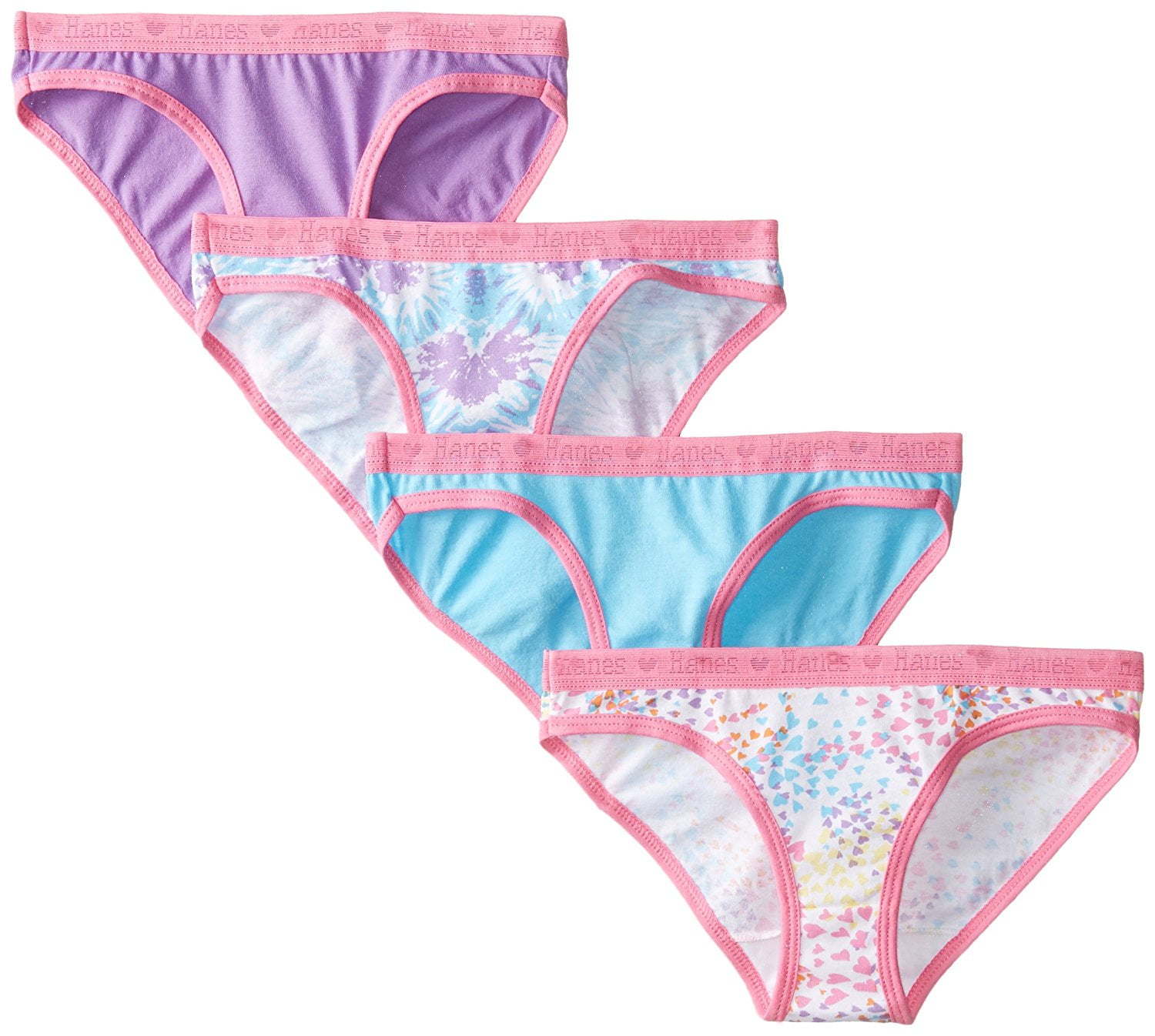 Hanes Girls Comfort Blend X Temp 4 Pack Bikinis 8 Assorted Walmart