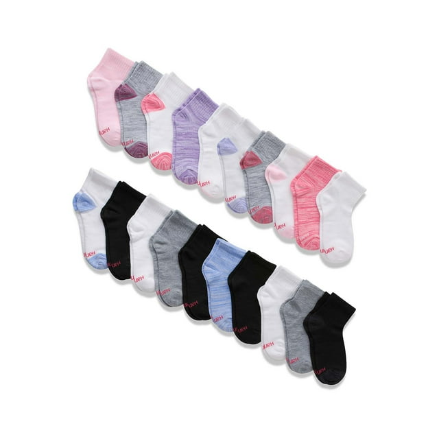 Hanes Kids Girls Ankle Socks, Extreme Value 20 Pack - Walmart.com