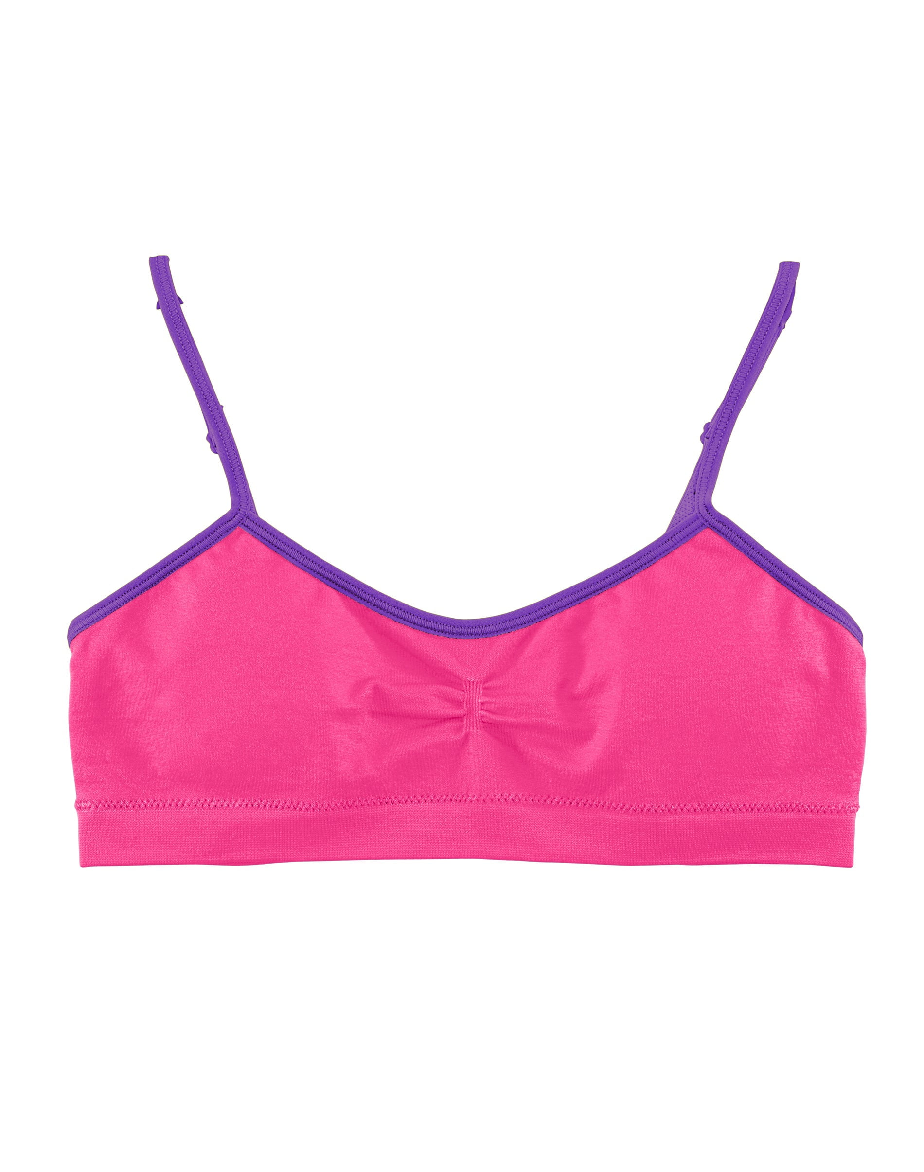 Hanes Girls' Seamless Molded Cup Wirefree Bra 2-Pack Bubbly Pink/Spring ...
