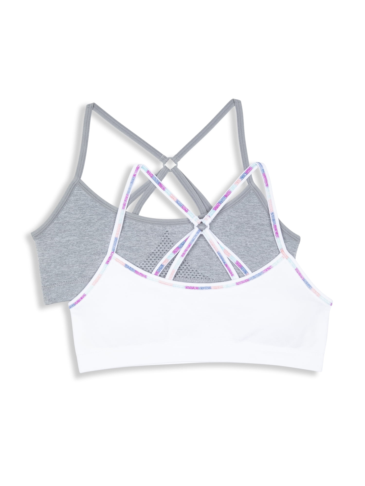 Hanes Girls' Seamless Strappy Back Bralette, 2-Pack, Sizes (S-XXL ...