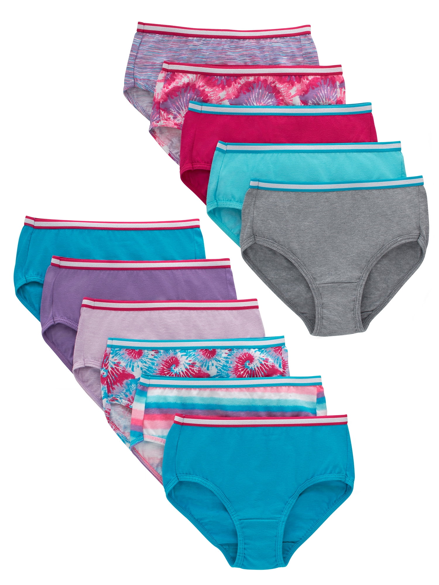Hanes Girls' Sparkle Cotton Brief, 10+1 Bonus Pack - Walmart.com