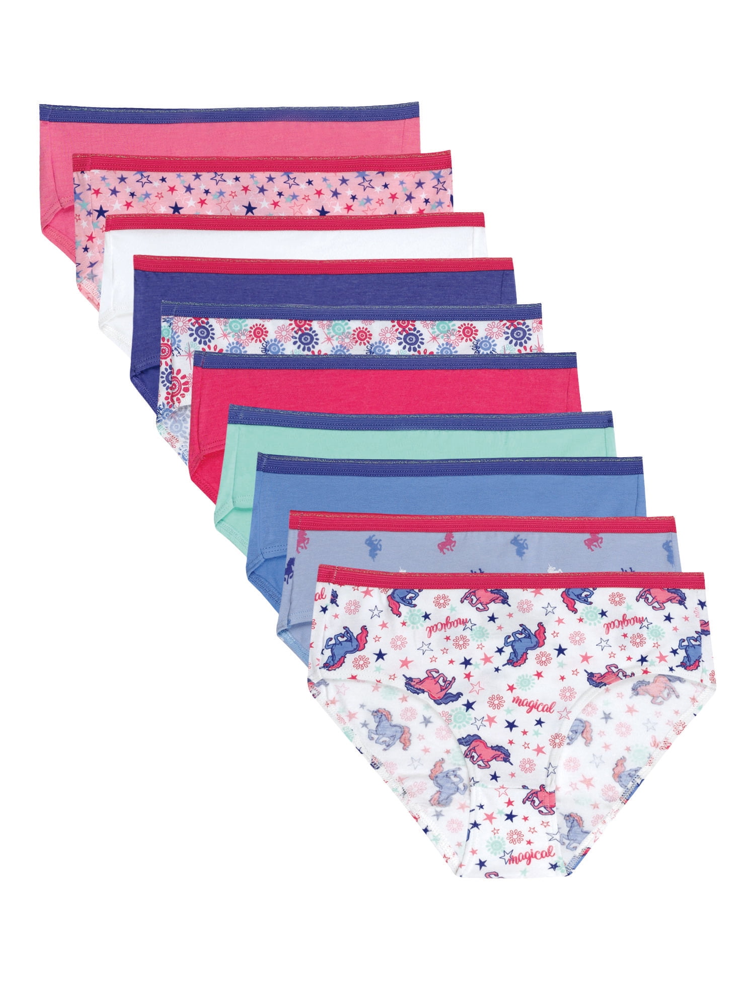 Hanes Girls' Tagless Breathable Stretch Underwear Briefs, 10 Pack ...