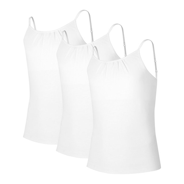 Hanes Girls Tanks, 3 Pack Cami Tanks With Shelf Bra Value Pack Sizes 6 ...