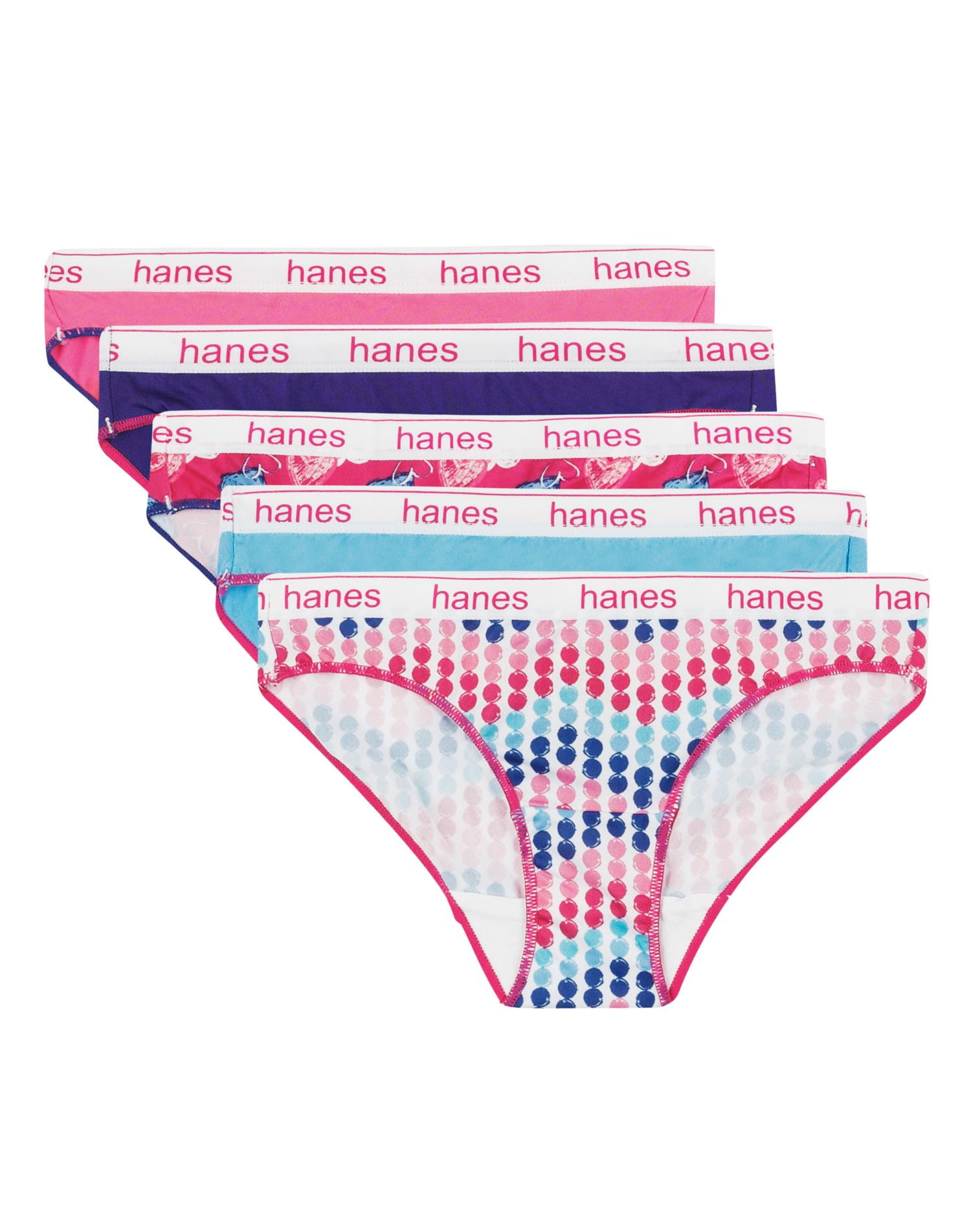 Hanes Girls Ultimate Sport Microfiber Bikinis 5-Pack, 8, Assorted ...