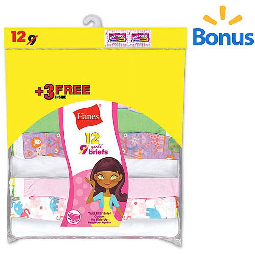 Hanes Girls' Underwear No Ride Up Cotton Bikini Panties 9+3 Free Bonus ...