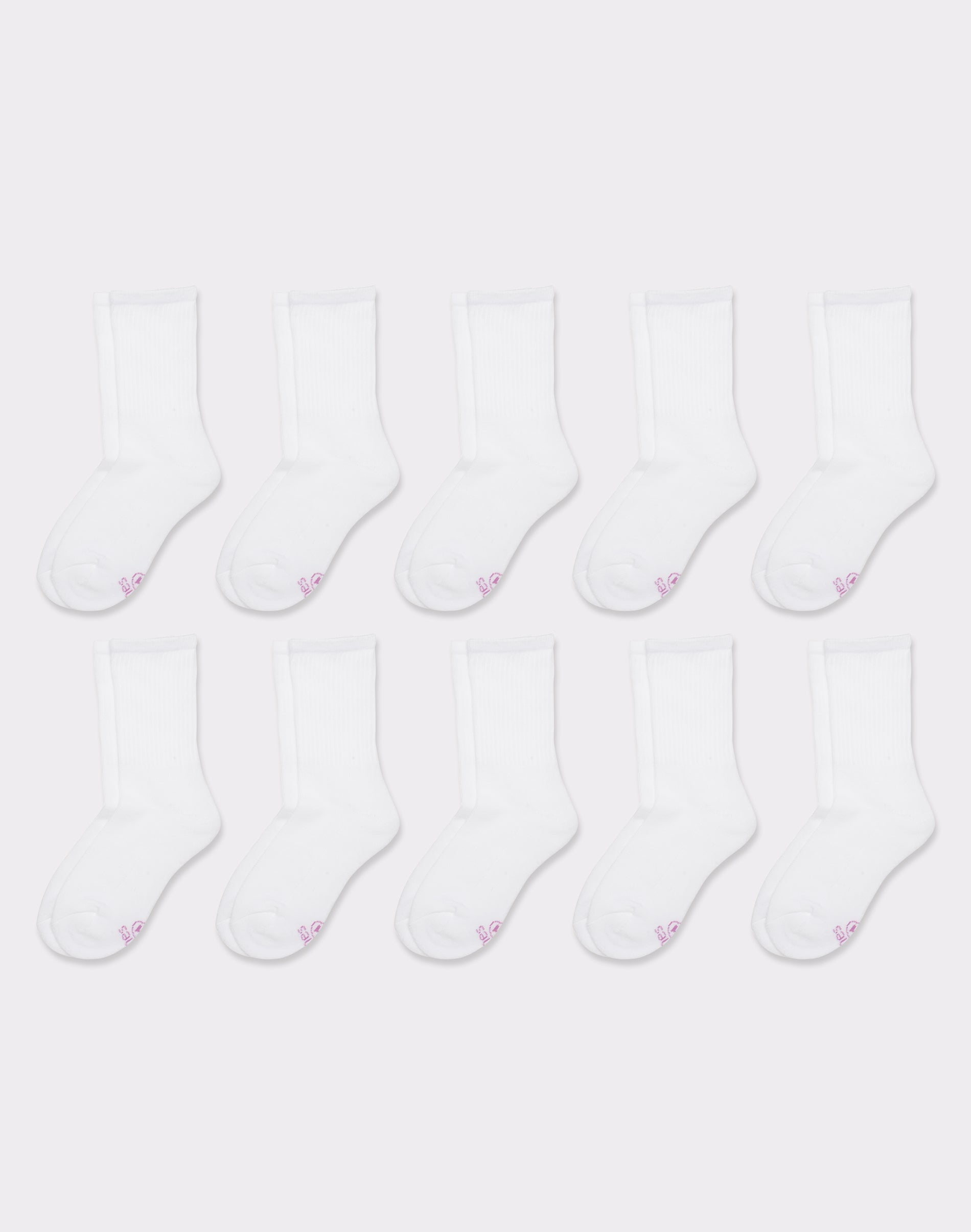 Hanes Girls Crew Socks, 10 Pairs, Cushioned Uniform Socks, Stretch ...