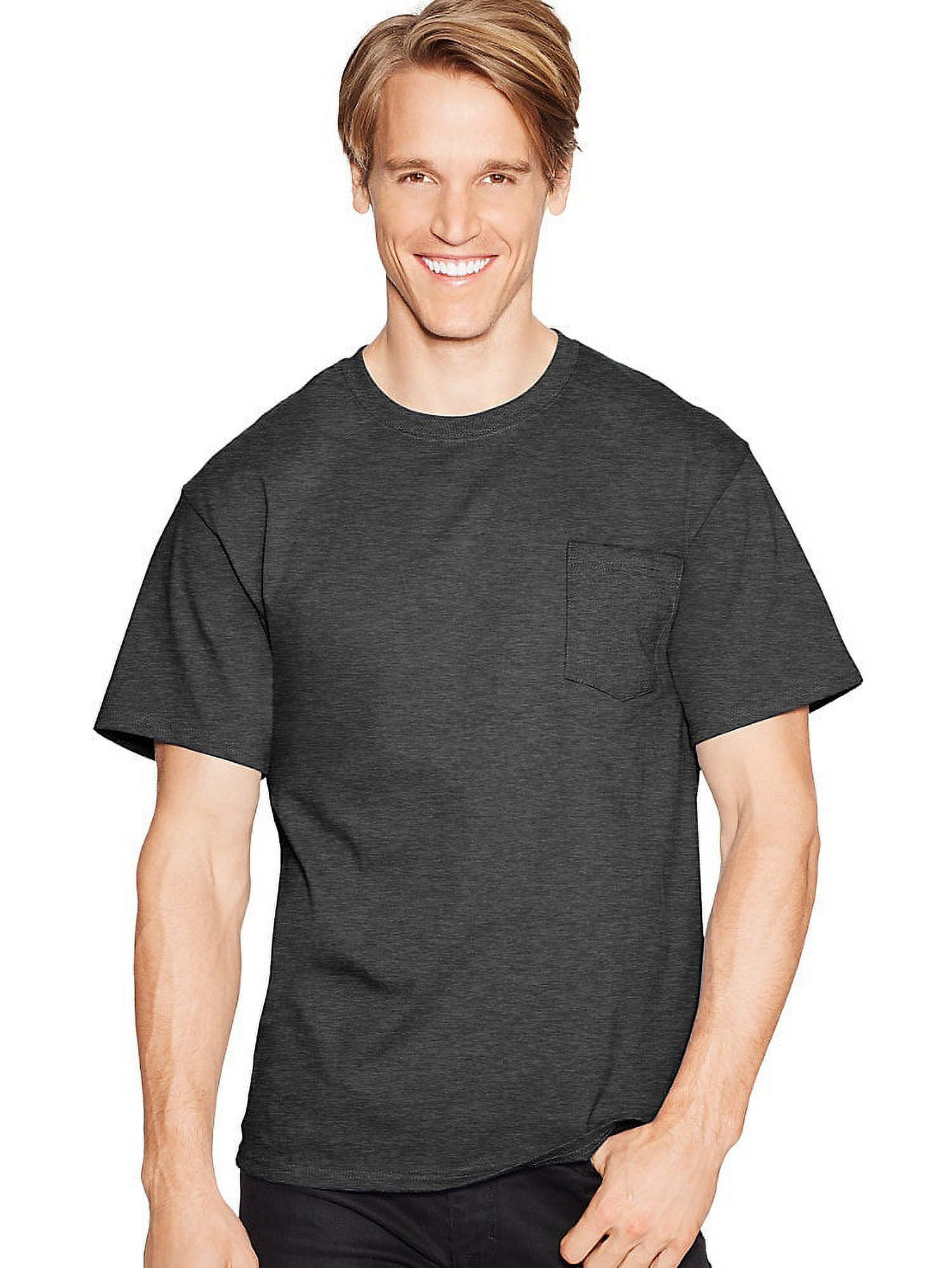 Hanes H5590 Men's 6.1 Oz. Tagless-TM Pocket T-Shirt - Walmart.com