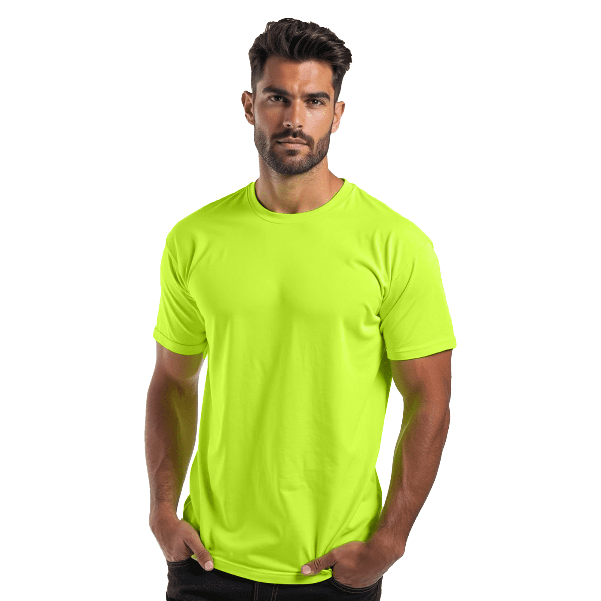 Hanes Hi Vis Cotton Essential Work T-Shirt, Safety Green, S - Walmart.com