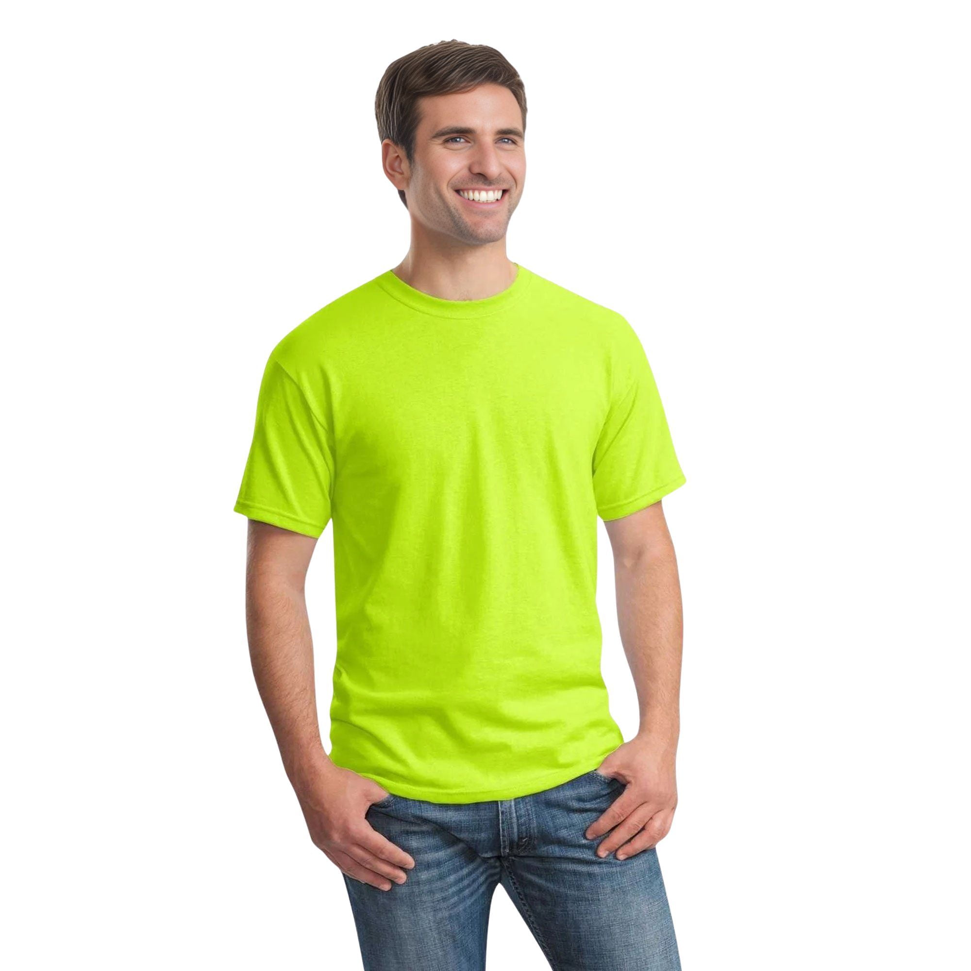 Hanes High Visibility T-Shirts 50 Cotton/50 Polyester Hi-Vis Safety ...