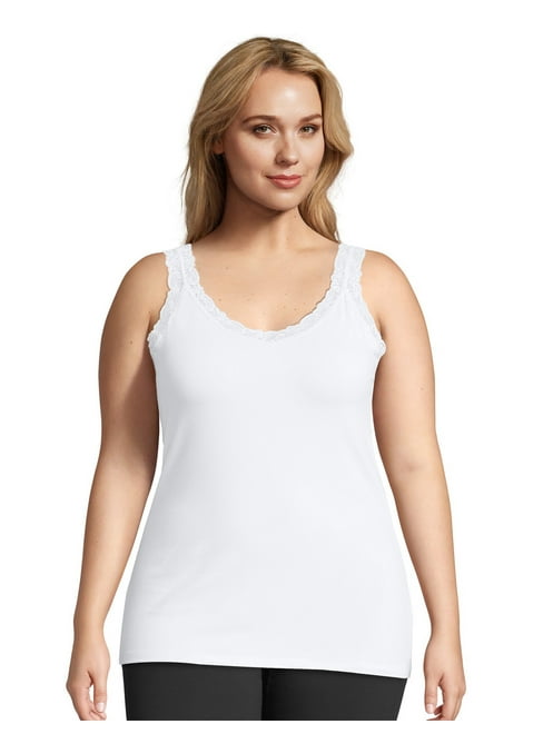 Hanes JMS Women's Plus Size Cotton Shirttail Tank Top - Walmart.com