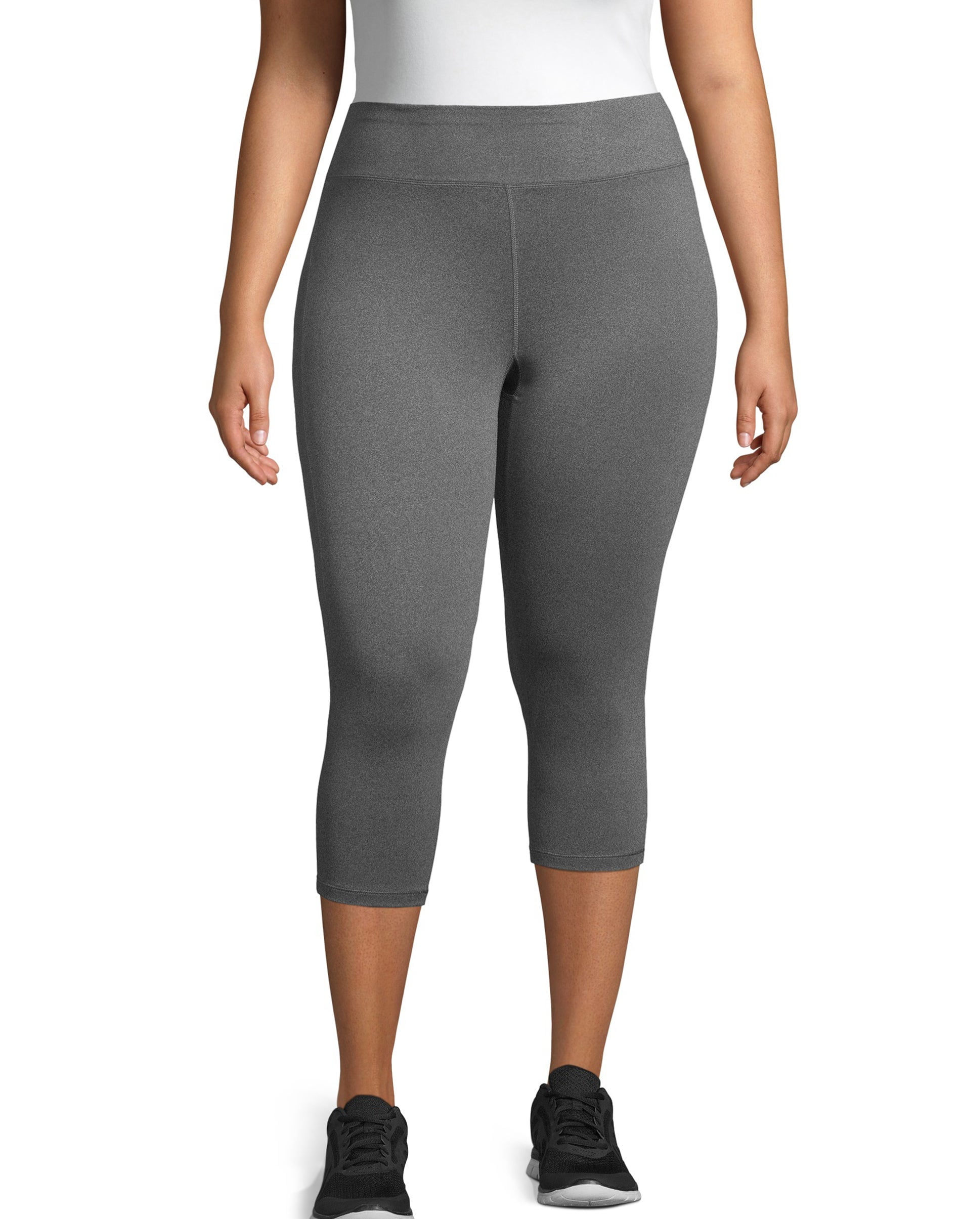 Hanes Just My Size Women's Active Capri Leggings, 20" (Plus ) Granite ...