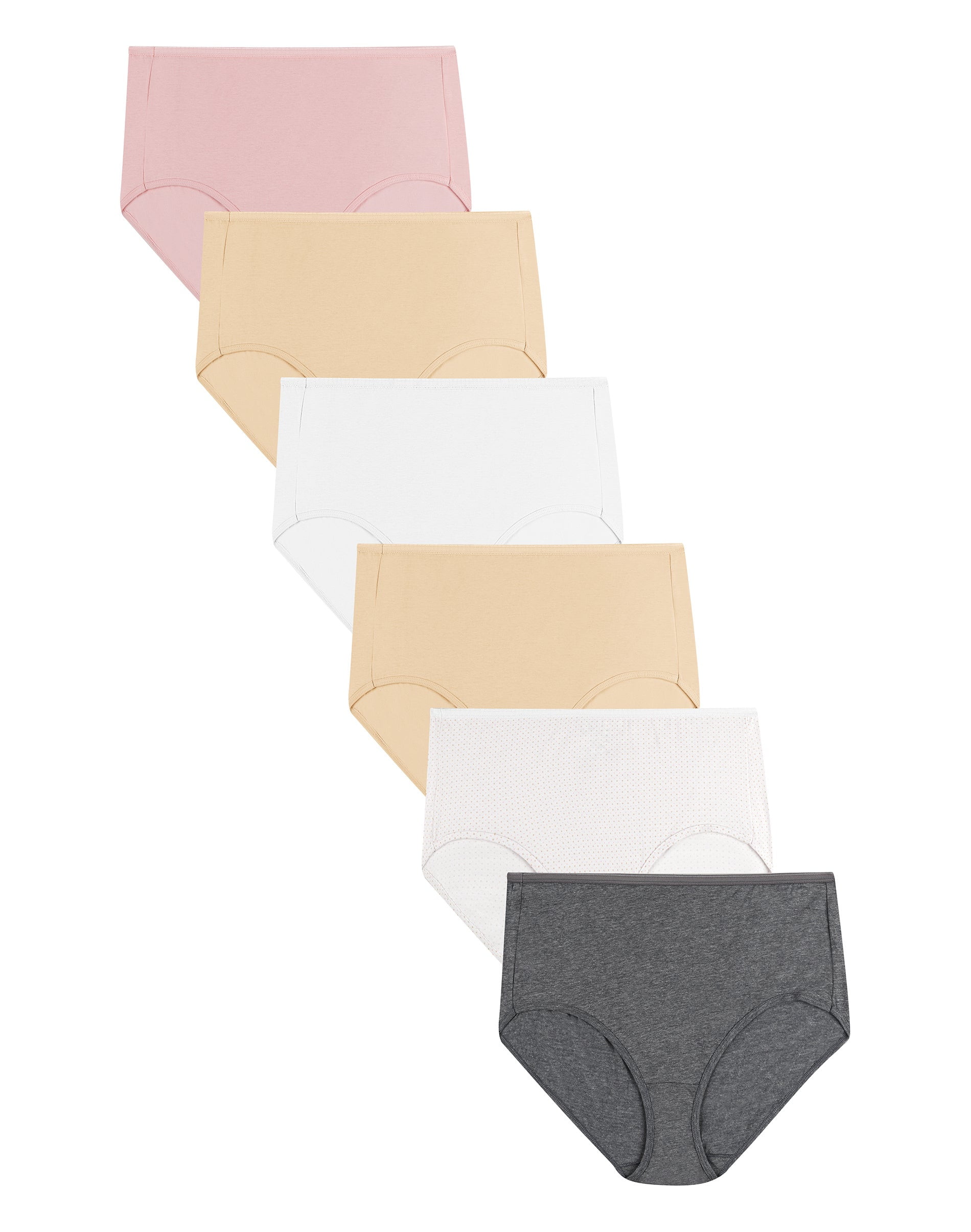 Hanes Just My Size High Waist Cotton Brief Panties For Women Pack Of 6 Assorted Sizes 10