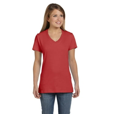 Hanes Perfect-T Women's V-Neck Cotton T-Shirt, Value 2-Pack - Walmart.com