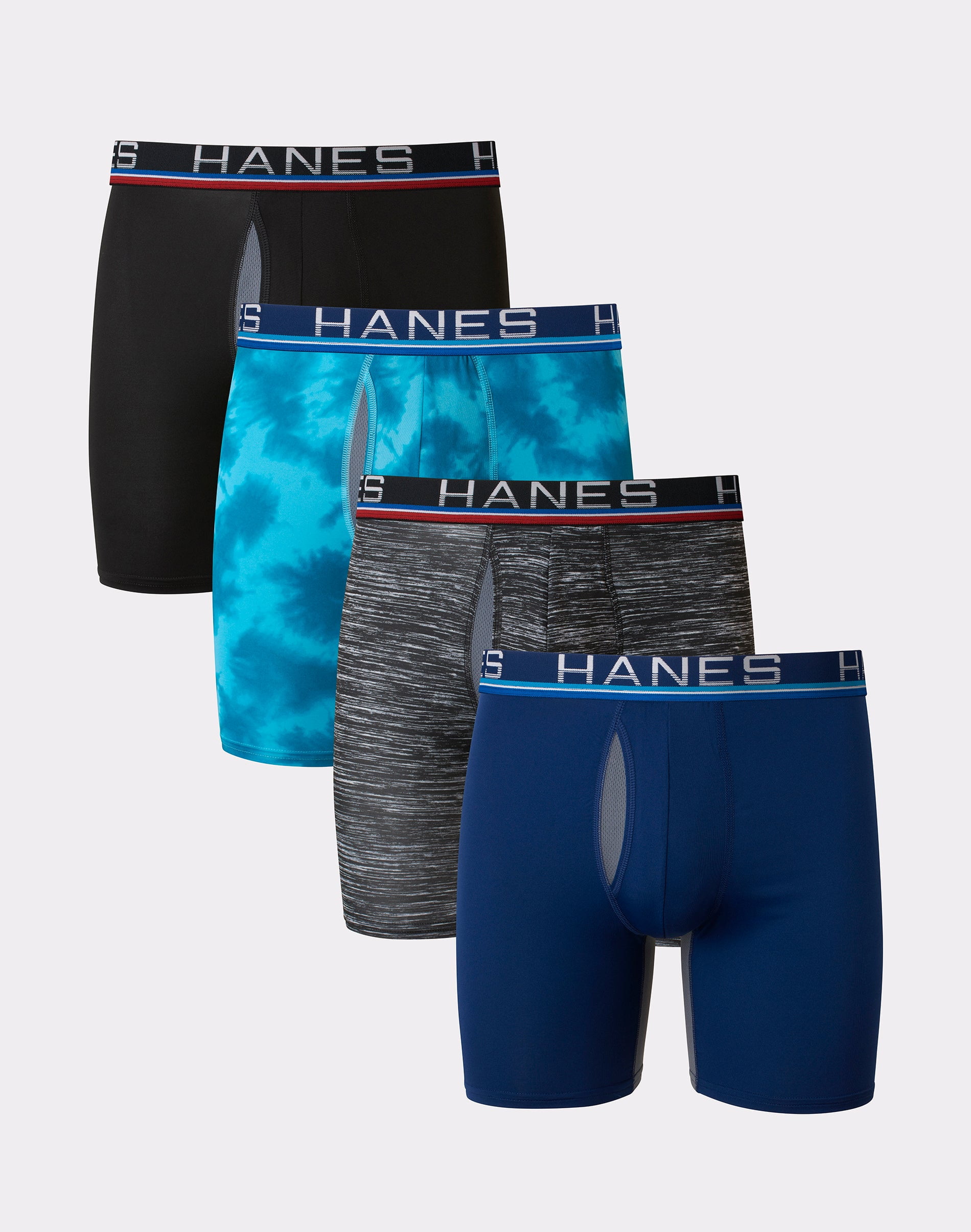 Hanes Men's X-Temp Moisture Wicking Long Leg Boxer Brief, Total Support ...