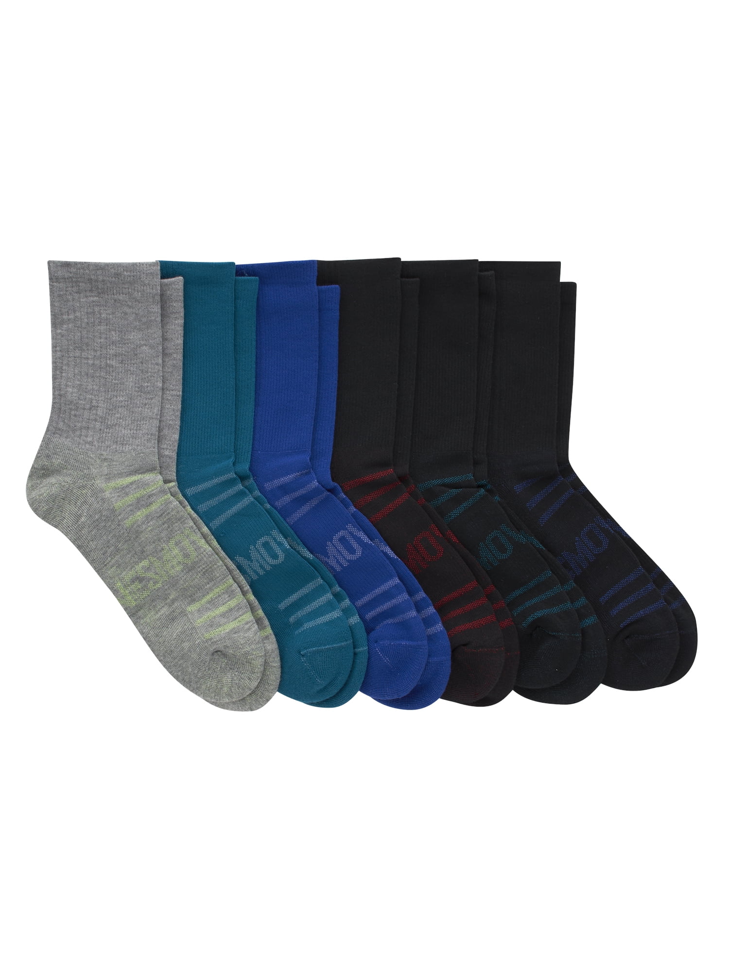 Hanes MOVES Men's Mid Crew Socks, 6-12, 6-Pairs - Walmart.com