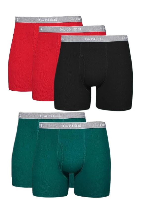 Hanes, Men Boxer Briefs, XX-Large, Cool Dri Moisture-Wicking 5 Pack ...