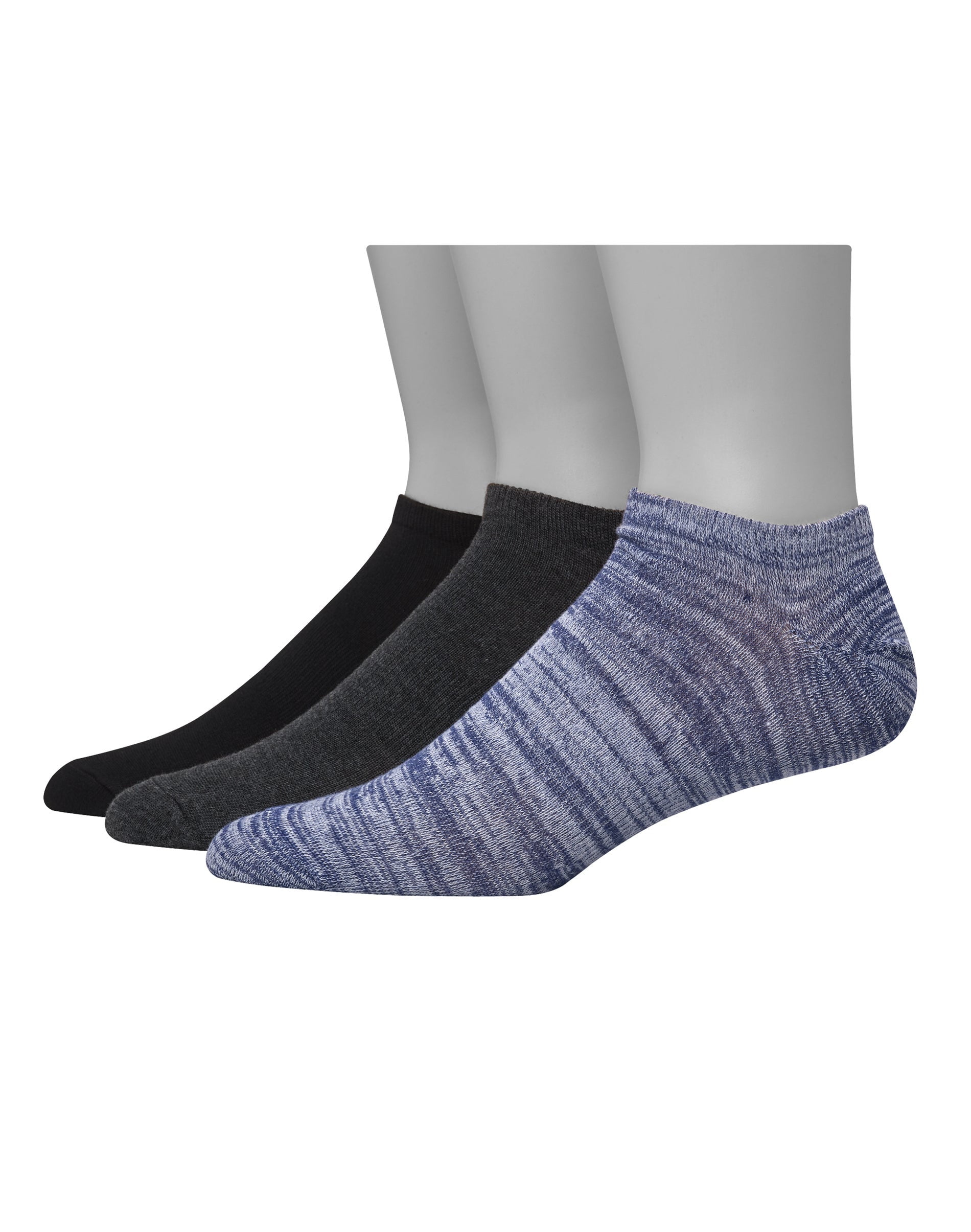 Hanes Men's 1901 Heritage Super Low No Show Socks 3-Pack White and Sami ...