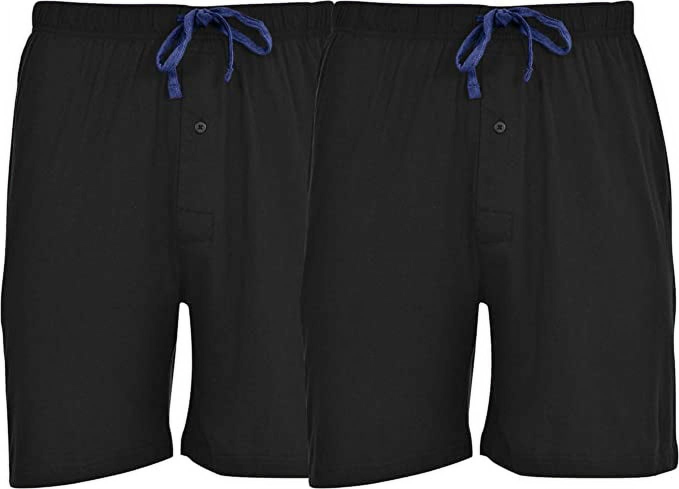 Hanes Men's 2-Pack Cotton Drawstring Knit Shorts Waistband & Pockets ...