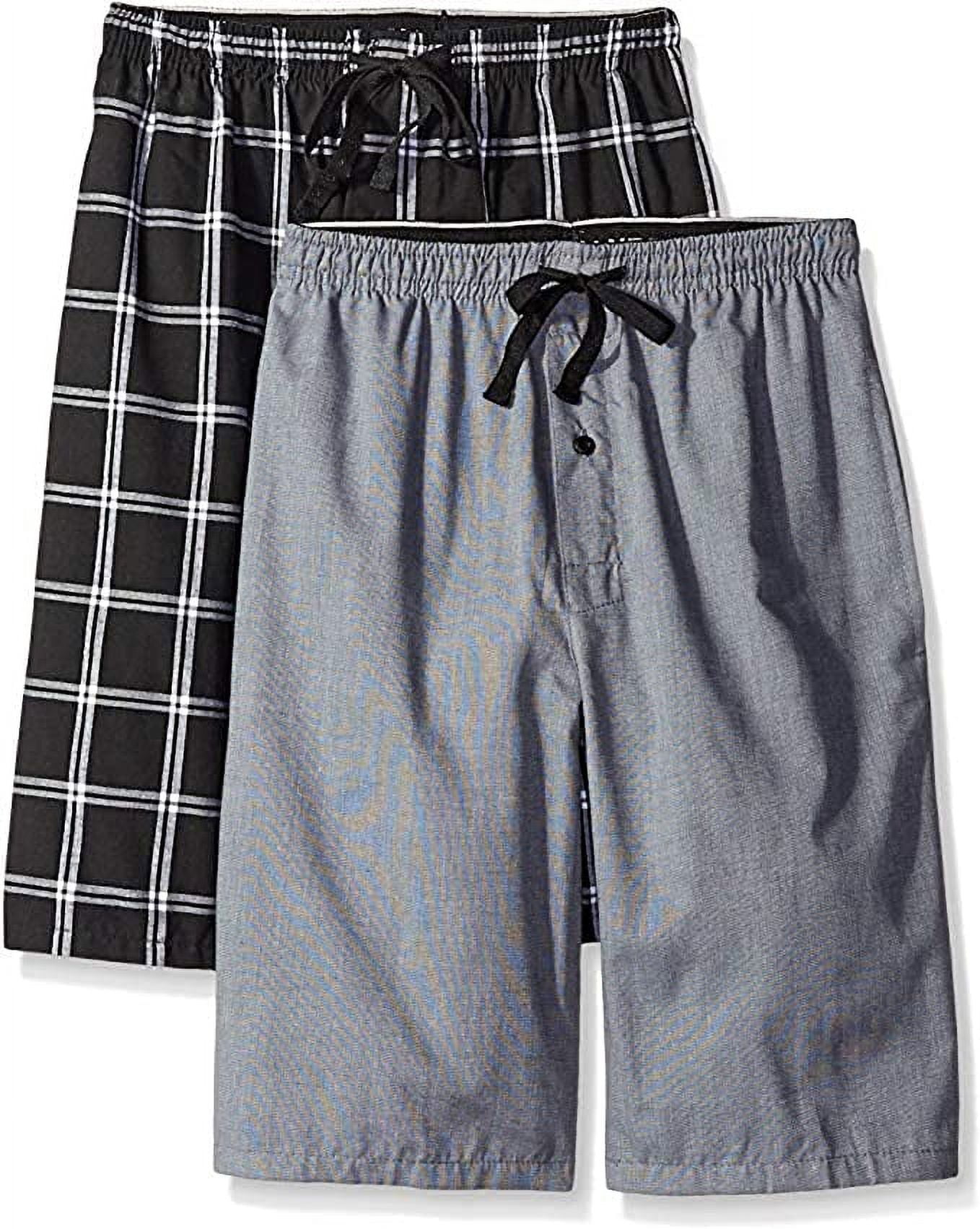 Hanes Men's 2-Pack Woven Pajama Short, Black/Grey, Small - Walmart.com